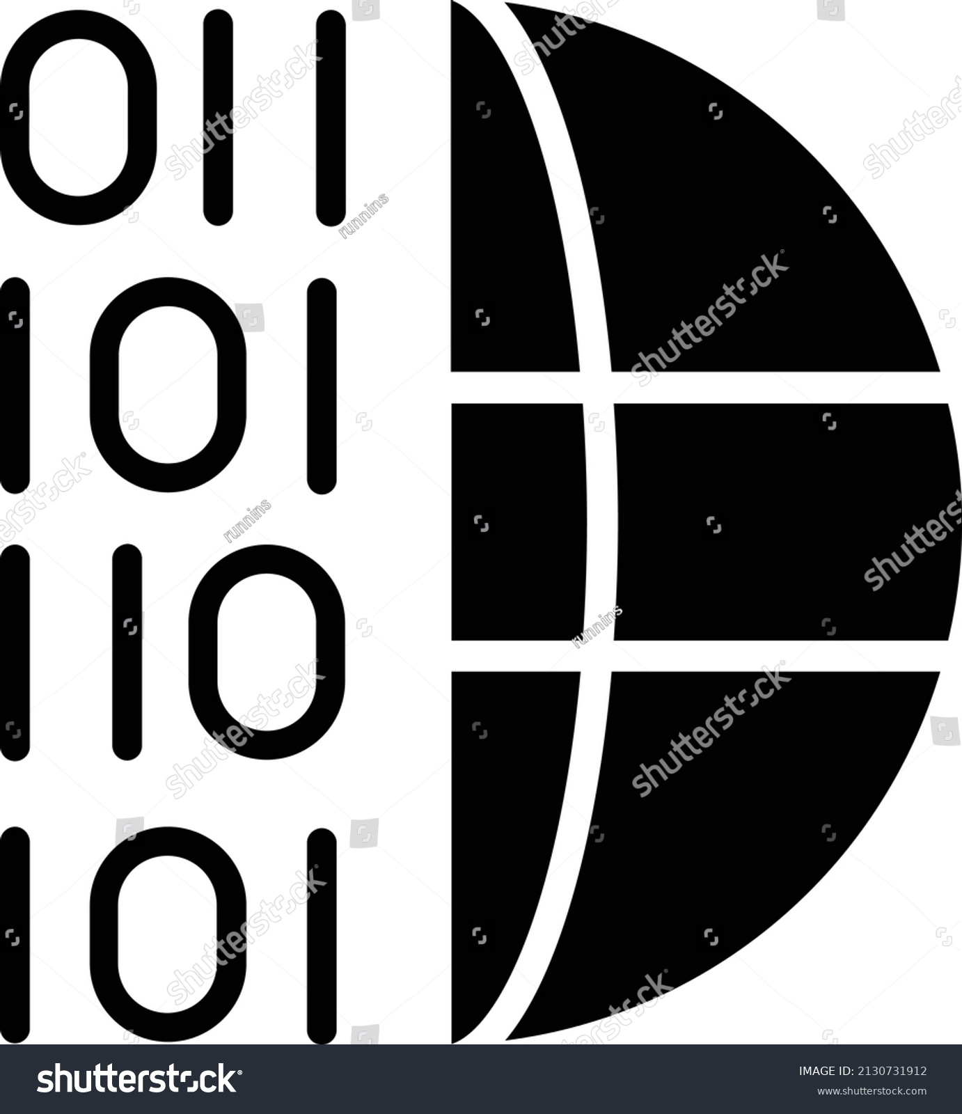 Binary Code Icon Cyberpunk Sign Symbol Stock Vector (Royalty Free ...