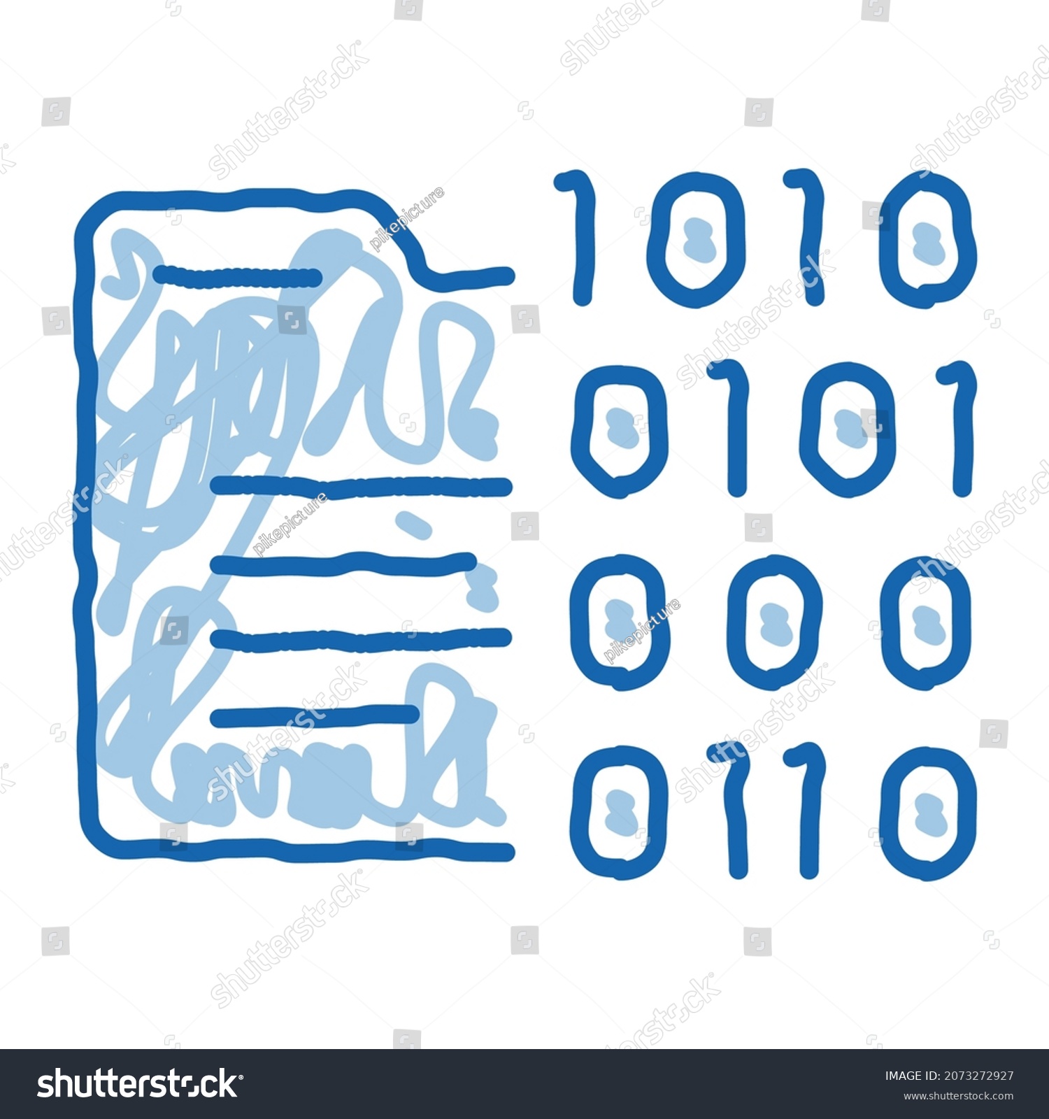 Binary Code Sketch Icon Vector Hand Stock Vector (Royalty Free ...