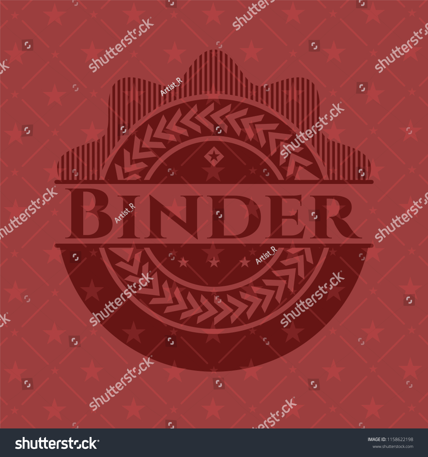 Binder Badge Red Background: vector de stock (libre de regalías ...