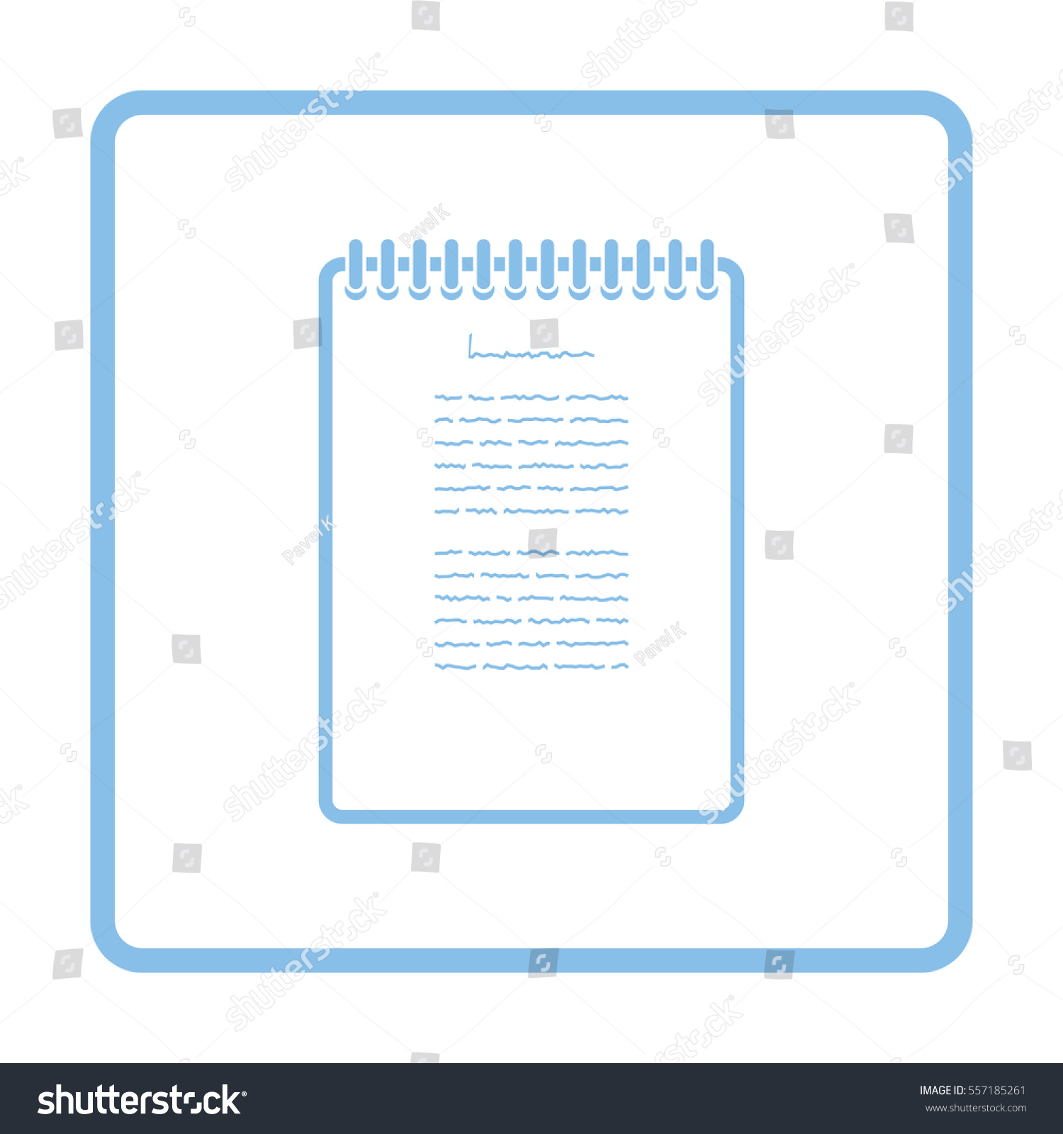 Binder Notebook Icon Blue Frame Design Stock Vector (Royalty Free ...