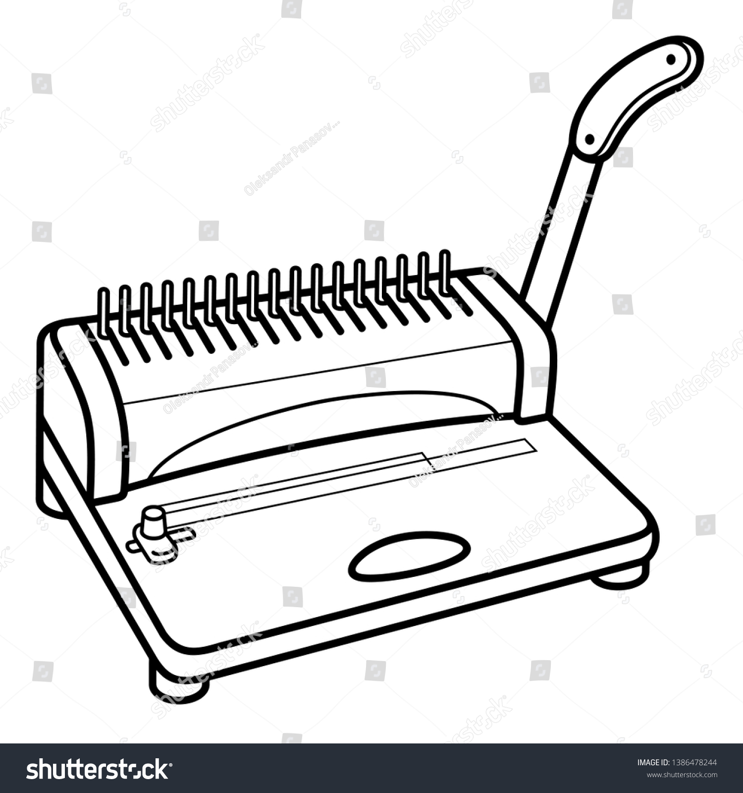 Binding Machine Vector Outline Icon Isolated Stock Vector (Royalty Free ...