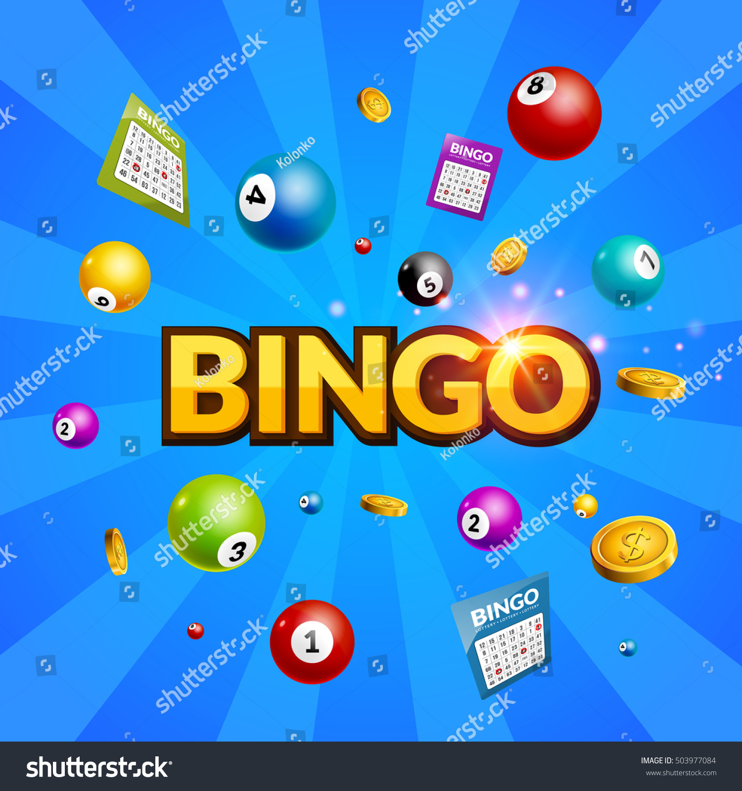 Bingo Lottery Poster Background Stock Vector (Royalty Free) 503977084 ...