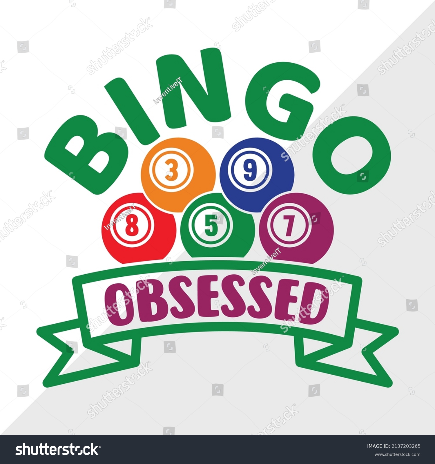 Bingo Obsessed Printable Vector Illustration Stock Vector (Royalty Free ...