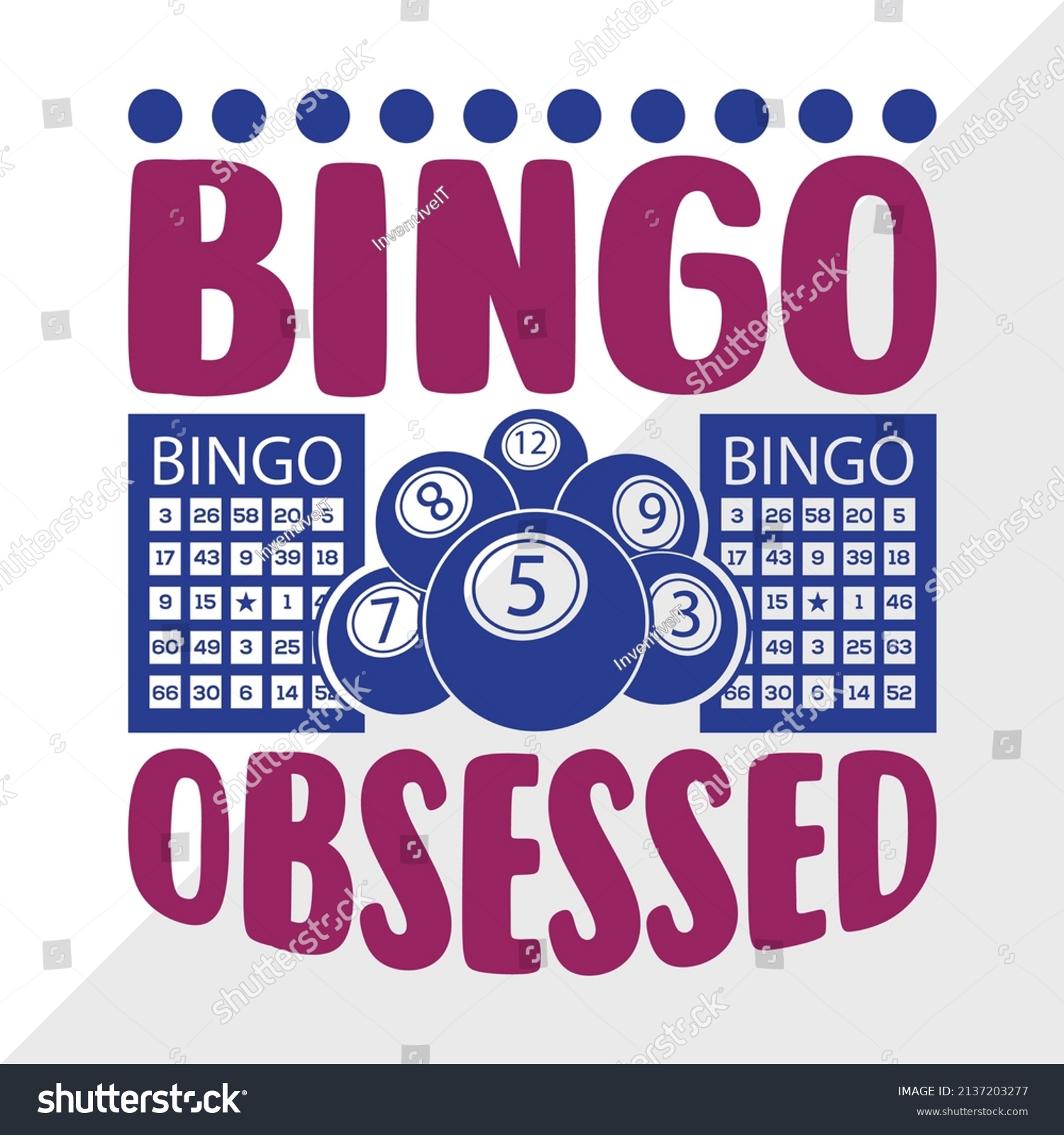 Bingo Obsessed Printable Vector Illustration Stock Vector (Royalty Free ...