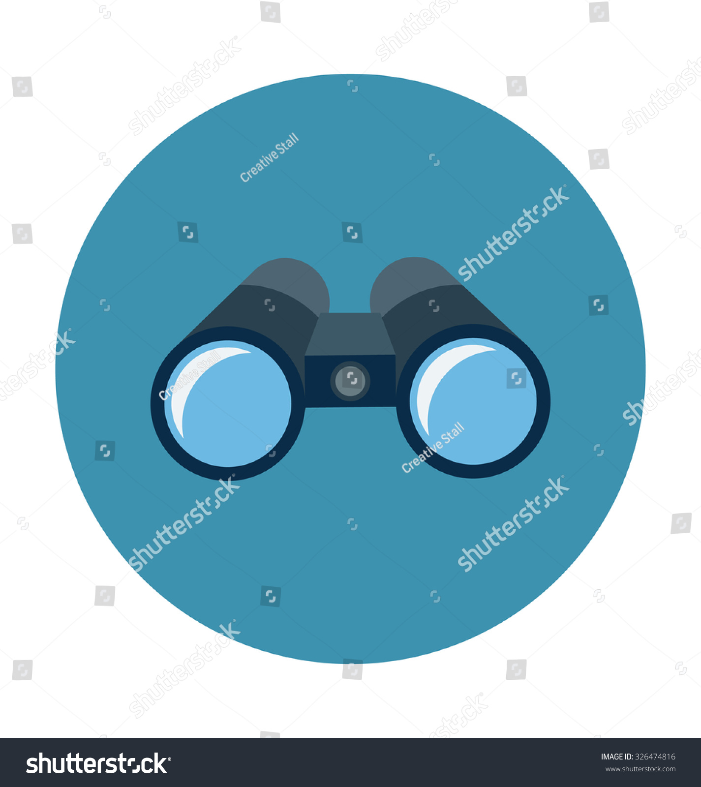 Binocular Colored Vector Illustration Stock Vector (Royalty Free ...