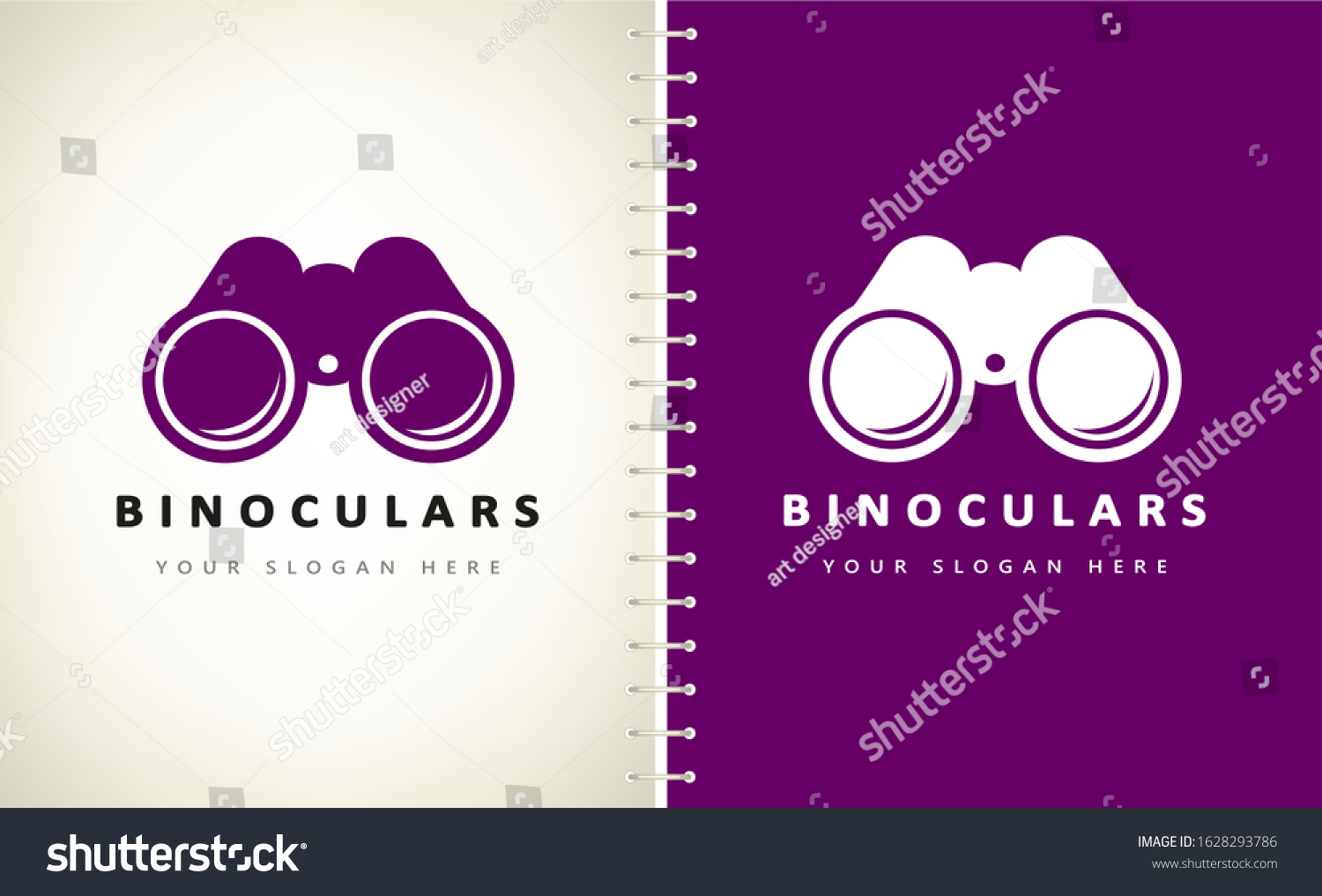 Binoculars Logo Vector Handheld Optical Instrument Stock Vector ...