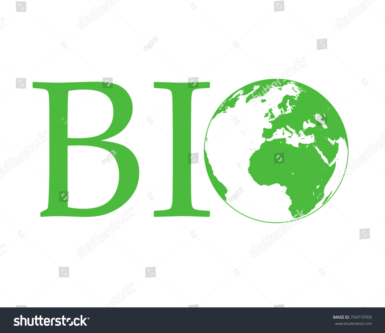 Bio Logo World Vector Green Stock Vector (Royalty Free) 754719709