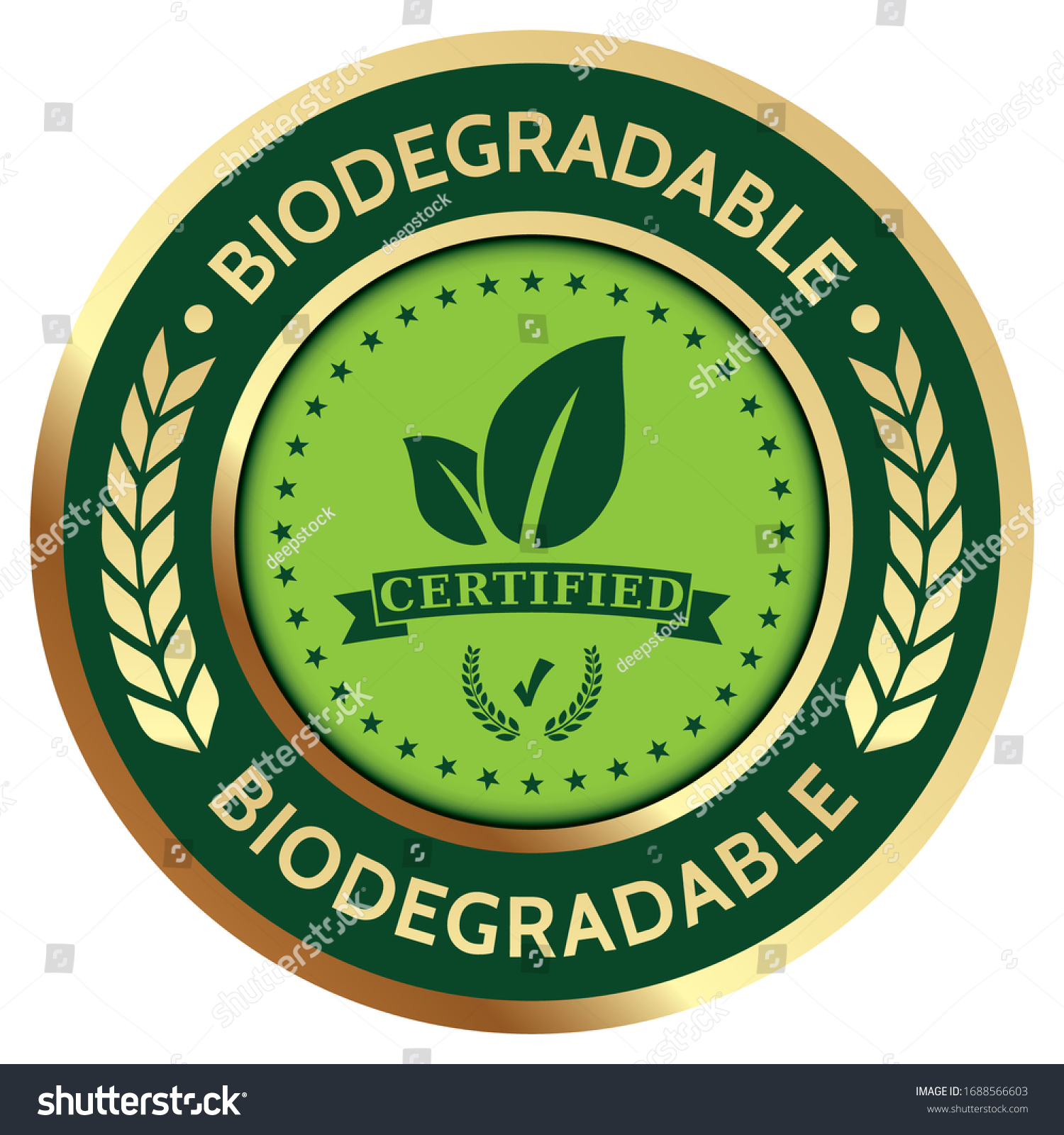 Biodegradable Badge Vector Green Sticker Stock Vector (Royalty Free ...
