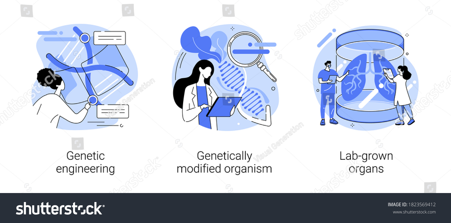 Bioengineering Abstract Concept Vector Illustration Set: เวกเตอร์สต็อก ...