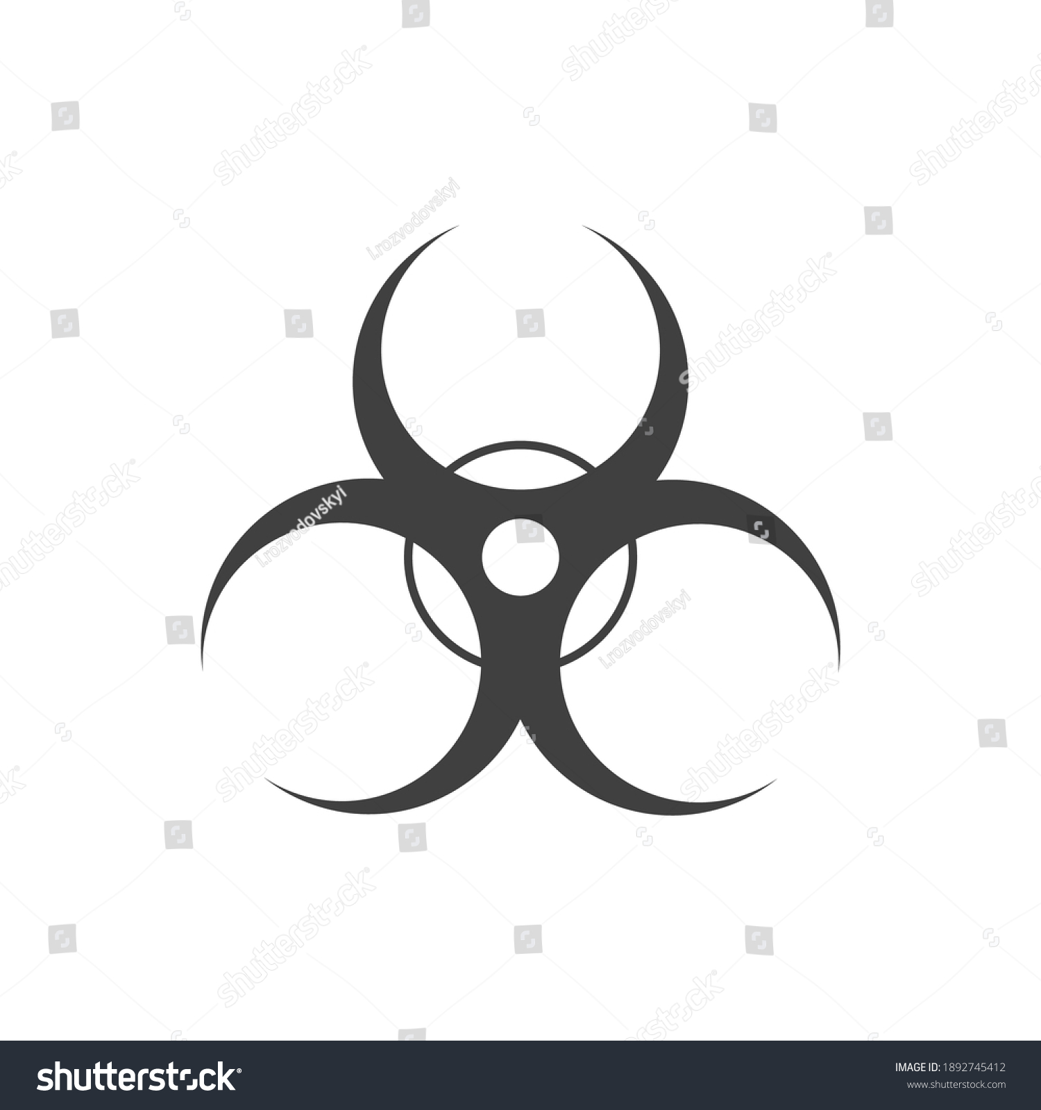 Biohazard Icon On White Background Vector Stock Vector (Royalty Free ...