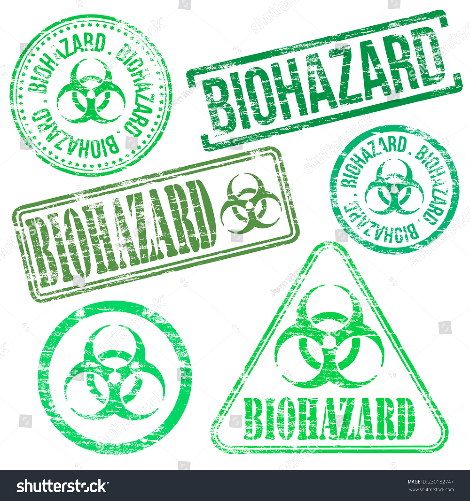 Biohazard Stamps Different Shape Vector Rubber Stock Vector (Royalty ...