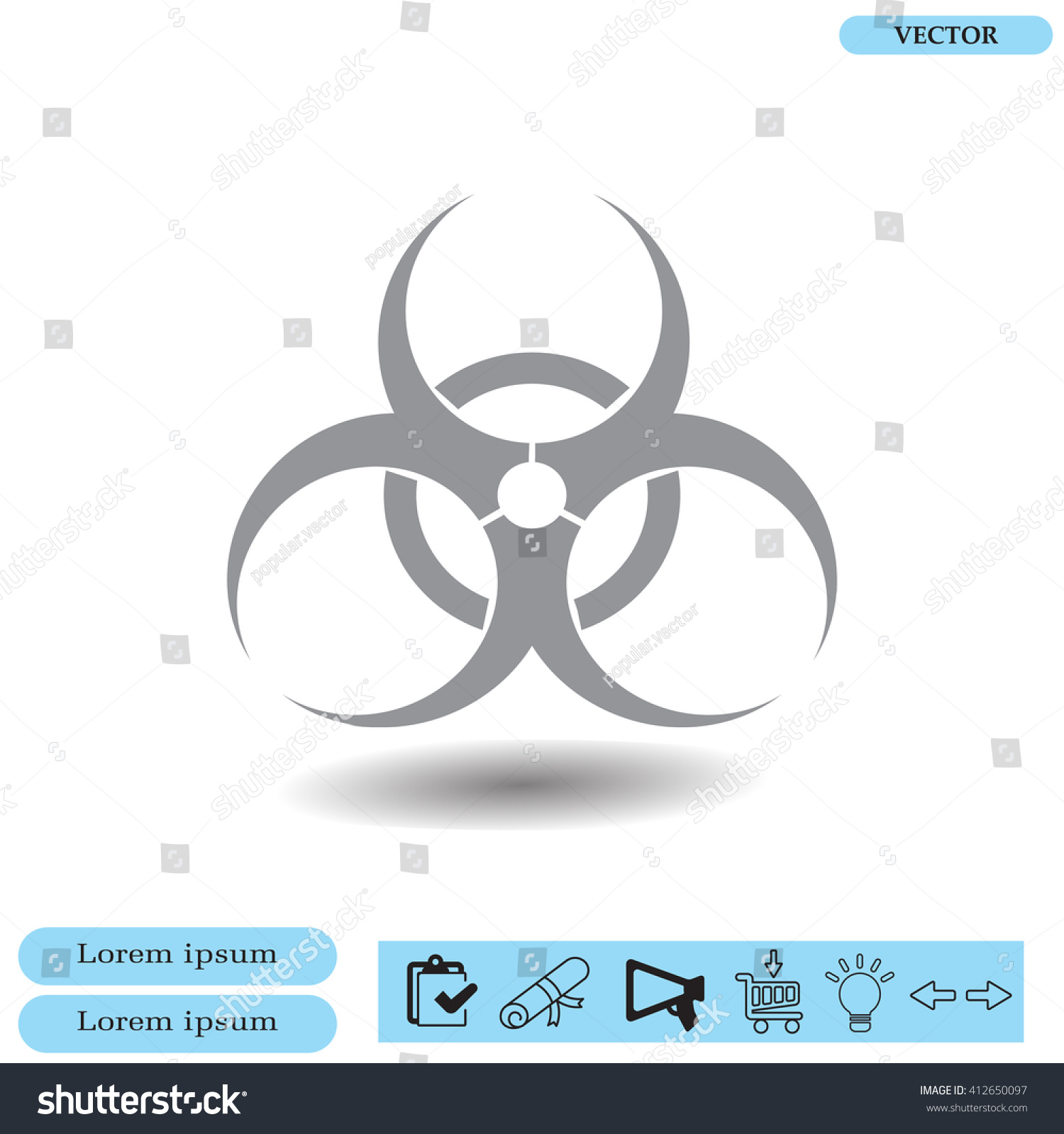 Biohazard Symbol Vector Sign Isolated: vector de stock (libre de ...