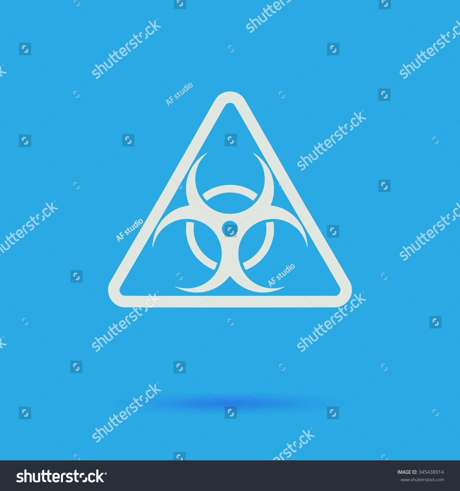 Biohazard White Flat Vector Simple Icon Stock Vector (Royalty Free ...