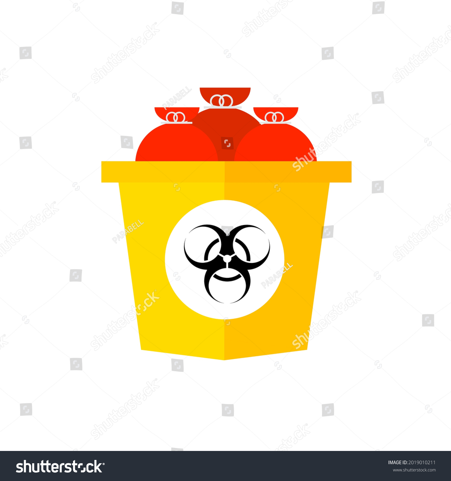 Biohazards Garbage Cartoon On White Background Stock Vector (Royalty ...