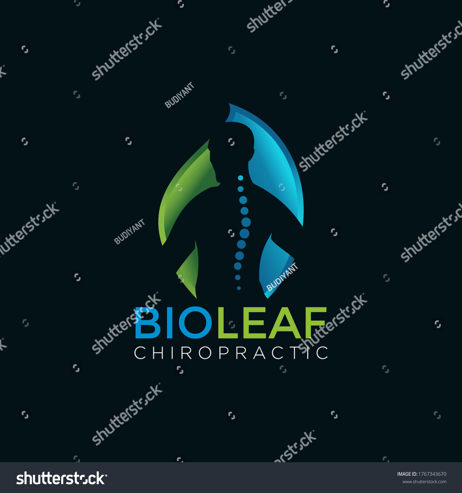 Bioleaf Logo Negative Space Human Between Stock Vector (Royalty Free ...