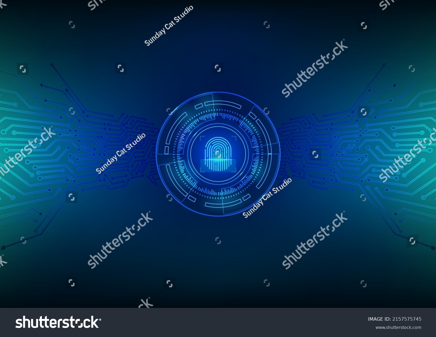 Biometric Authentication Fingerprint Scanner Computer Network Stock ...