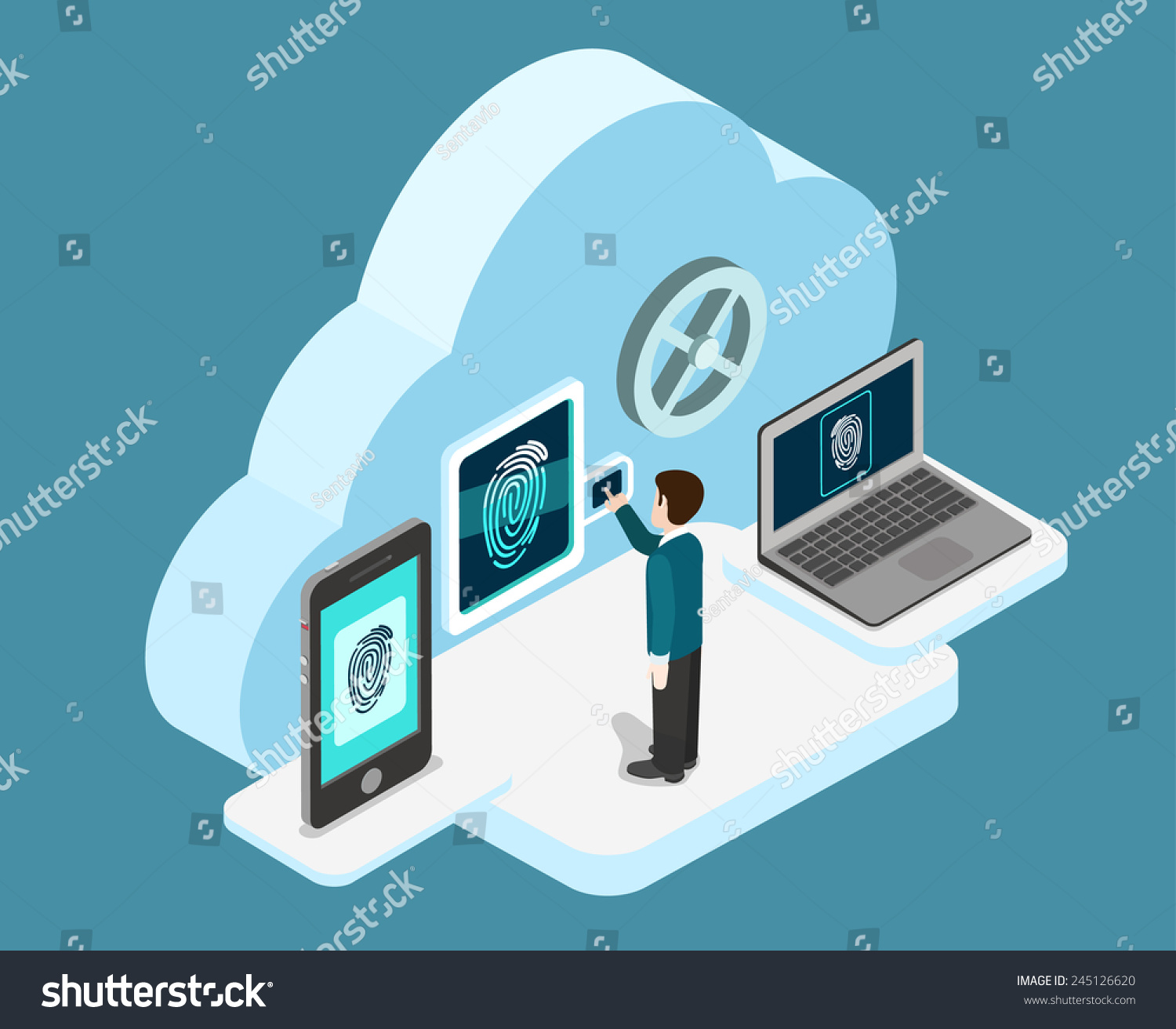 Biometric Fingerprint Identification Internet Cloud Authentication ...