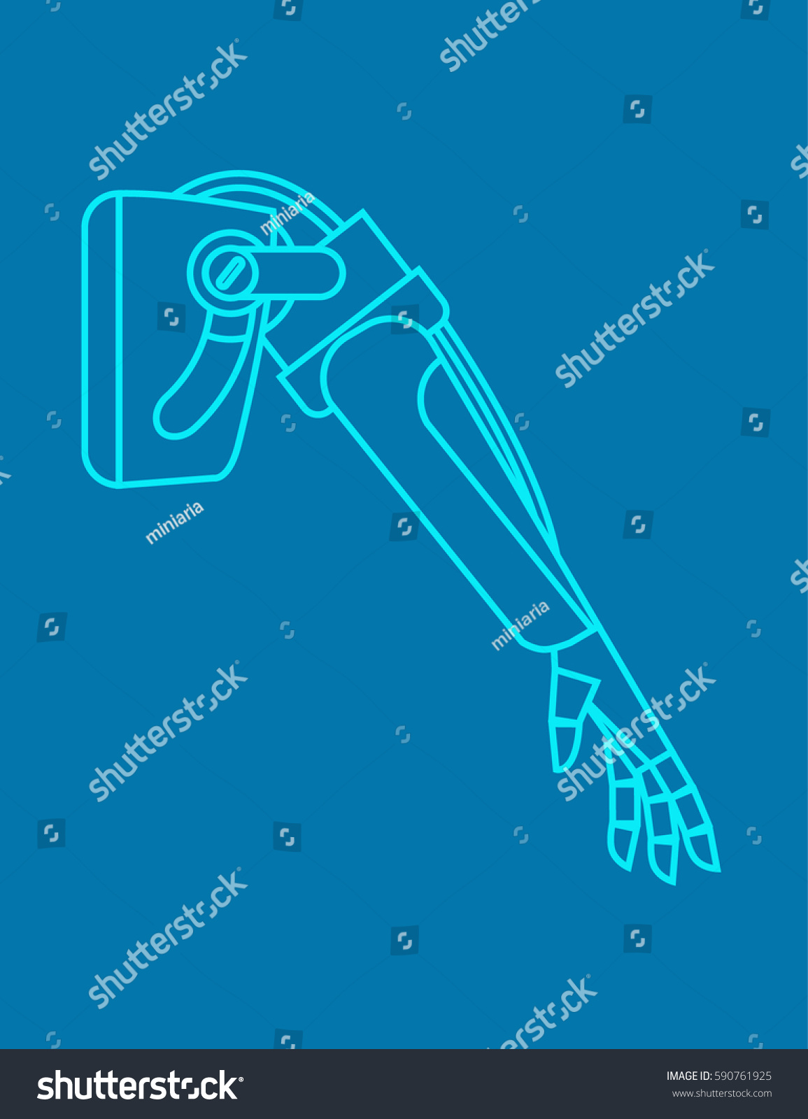 Bionic Arm Ultra Realistic Robot Outline Stock Vector (Royalty Free ...