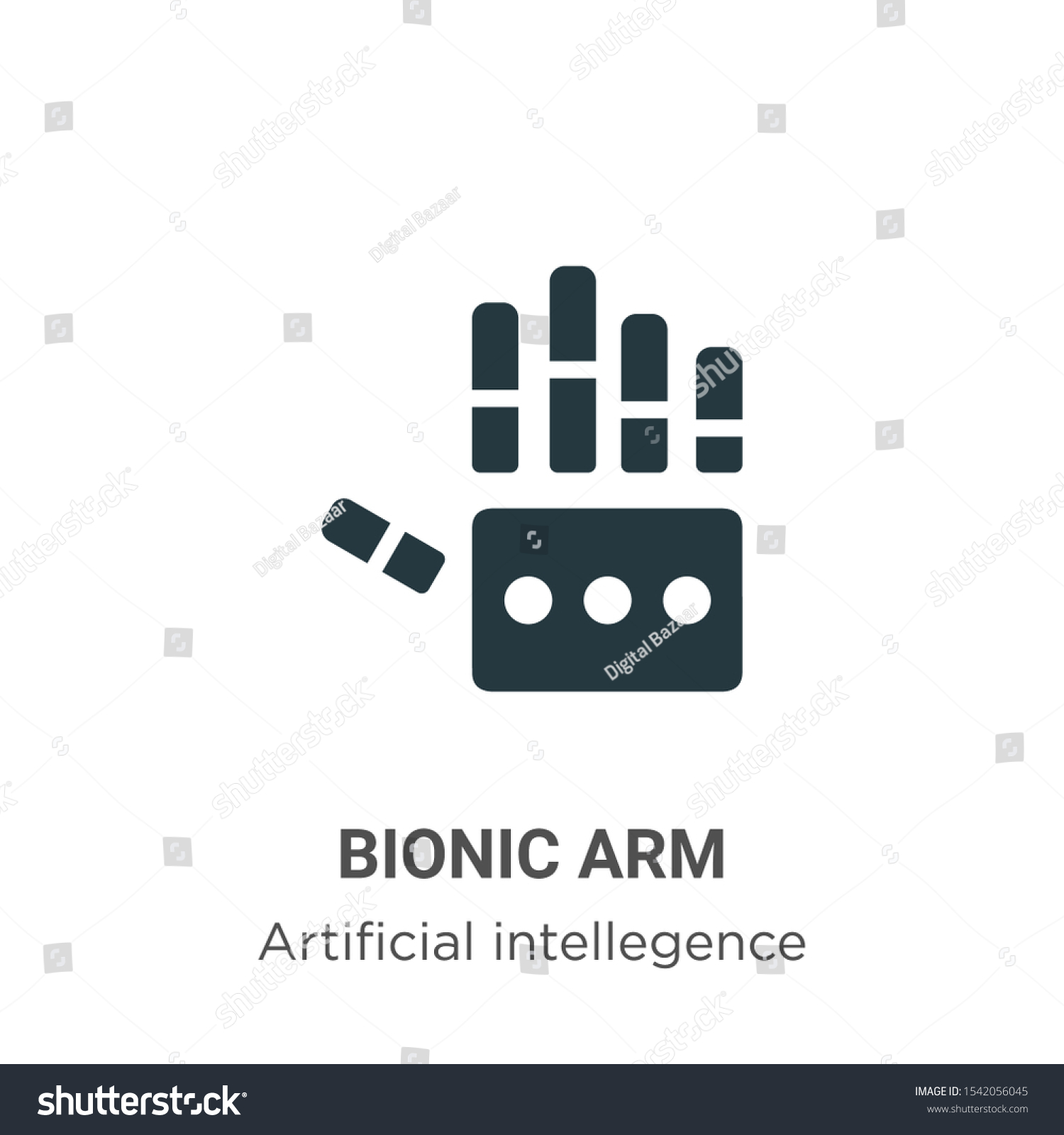 Bionic Arm Vector Icon On White Stock Vector (Royalty Free) 1542056045 ...