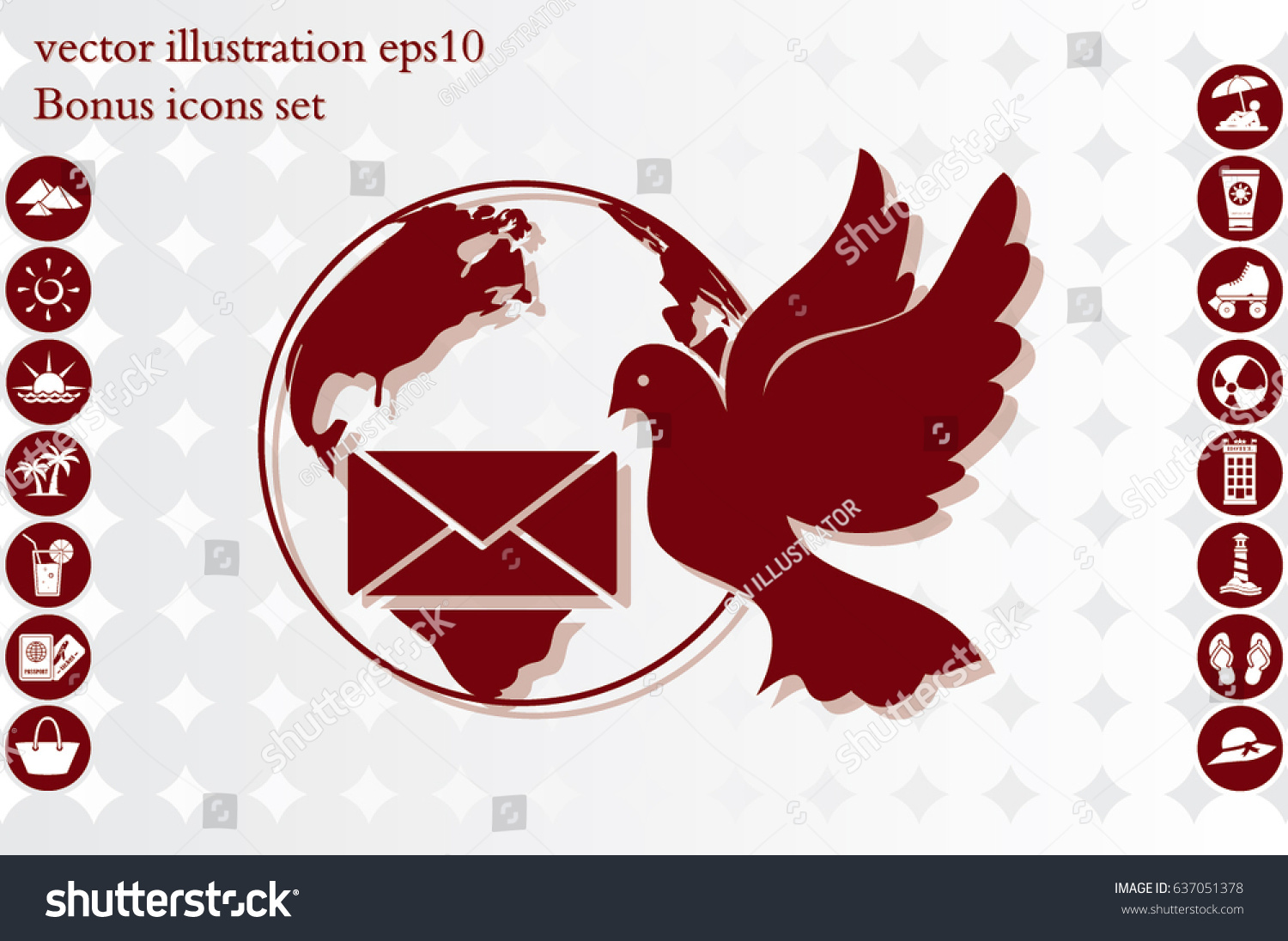 Bird Mail Envelope Vector Illustration Stock Vector (Royalty Free ...