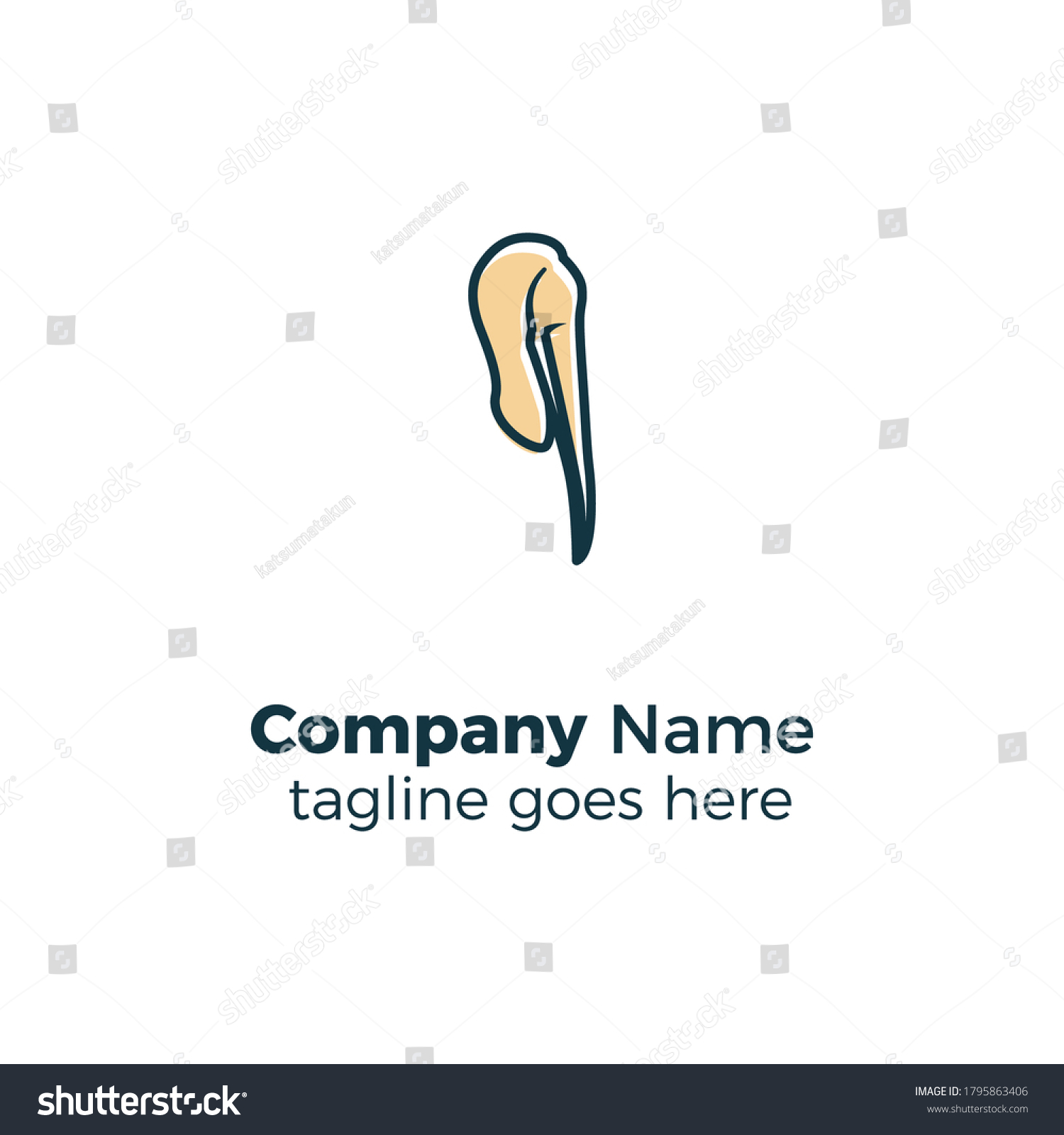 Bird Beak Head Simple Logo Design Stock Vector (Royalty Free ...