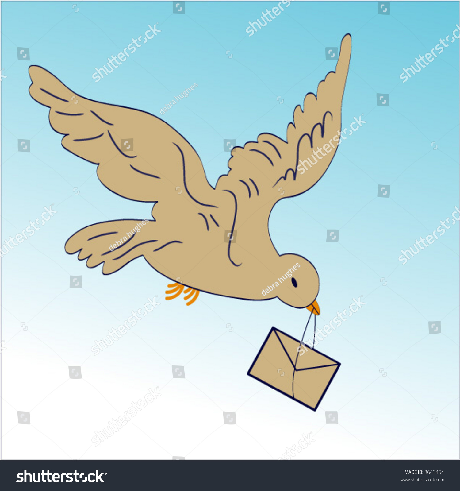 Bird Carrying Envelope Stock Vector (Royalty Free) 8643454 | Shutterstock