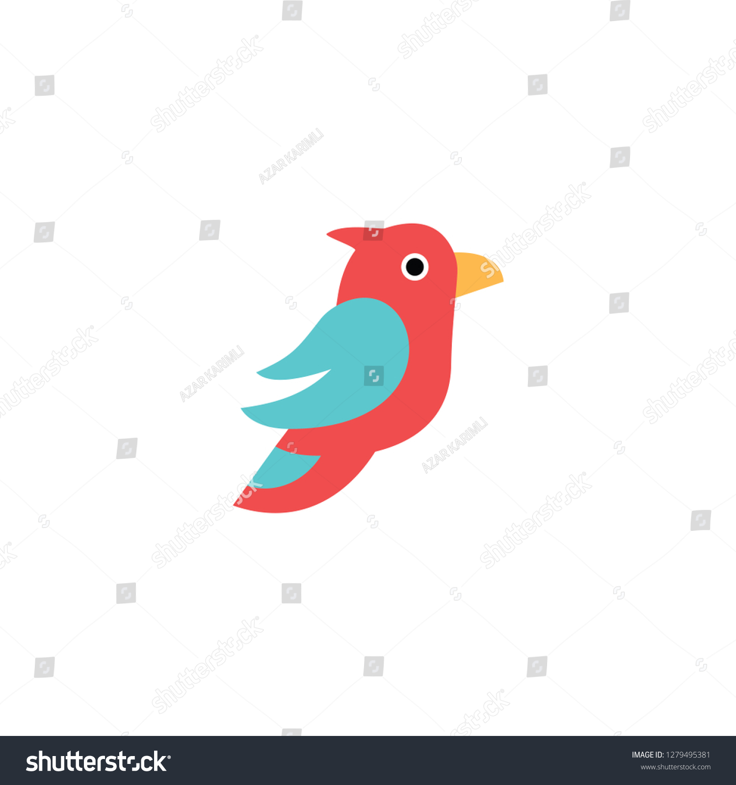 Bird Cartoon Icon Stock Vector (Royalty Free) 1279495381