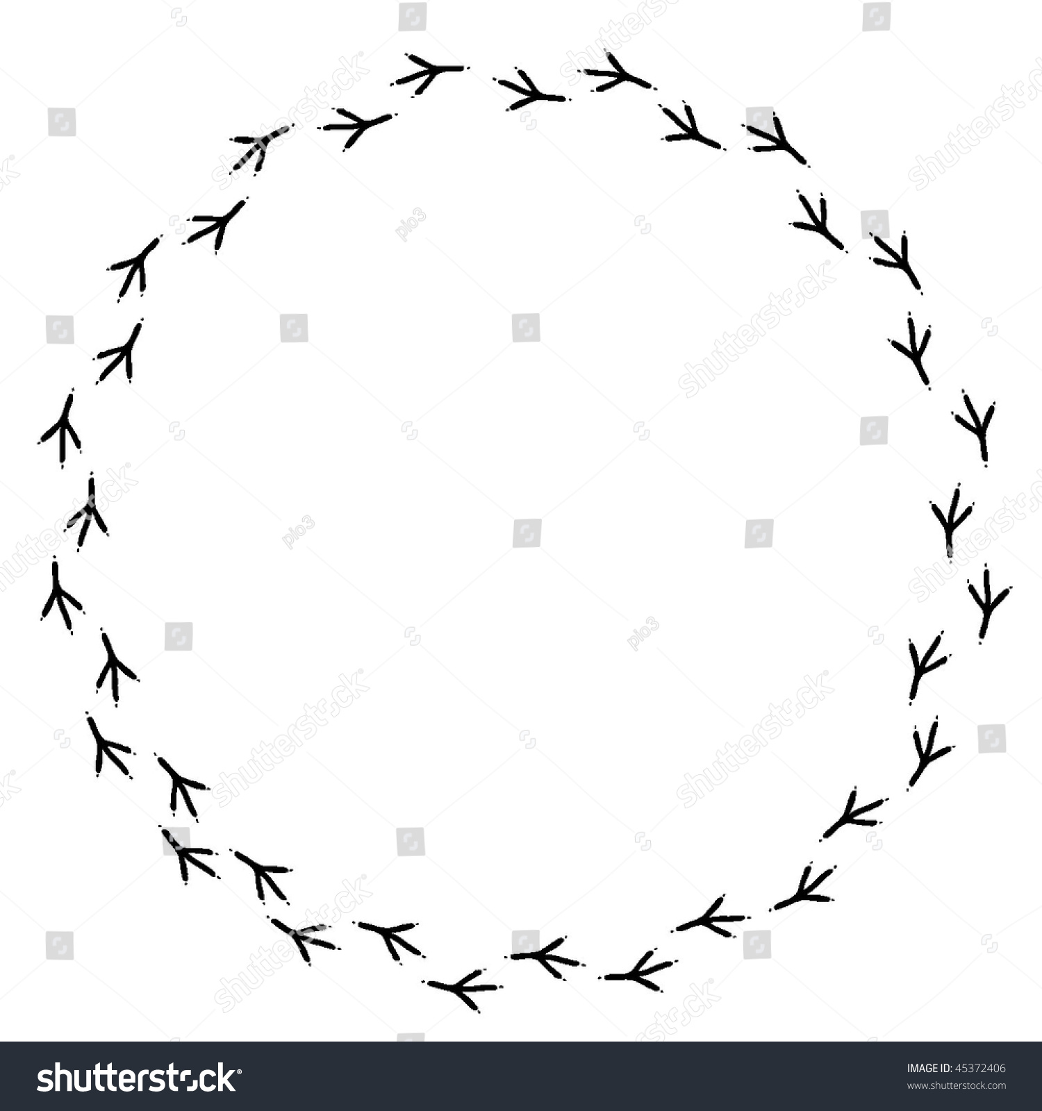 Bird Circular Footprints Stock Vector (Royalty Free) 45372406