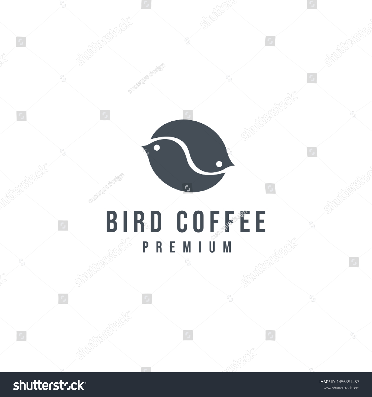 Bird Coffee Logo Design Template Stock Vector (Royalty Free) 1456351457 ...