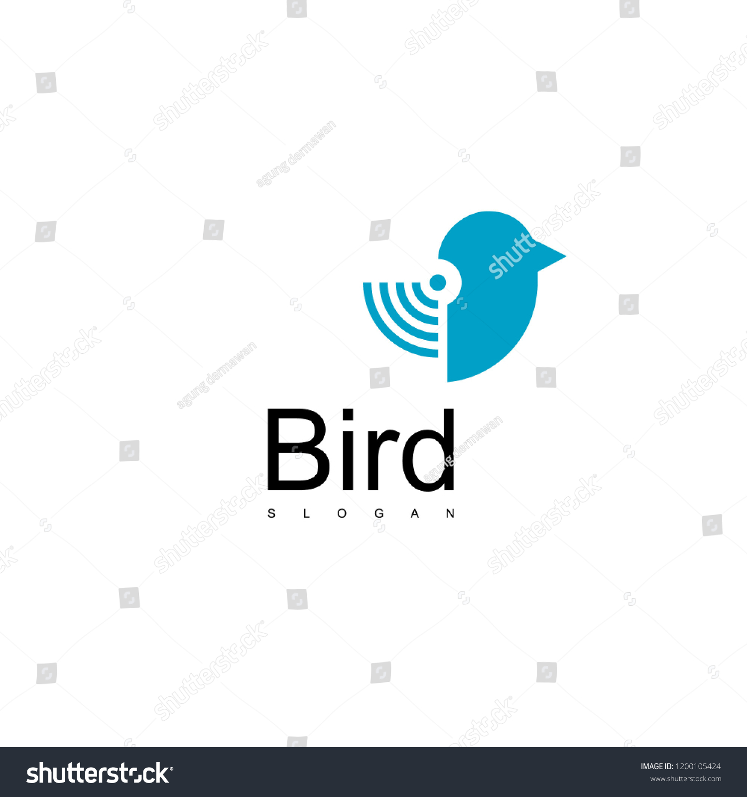 Bird Connection Wireless Logo Design Vector Stock Vector (Royalty Free ...