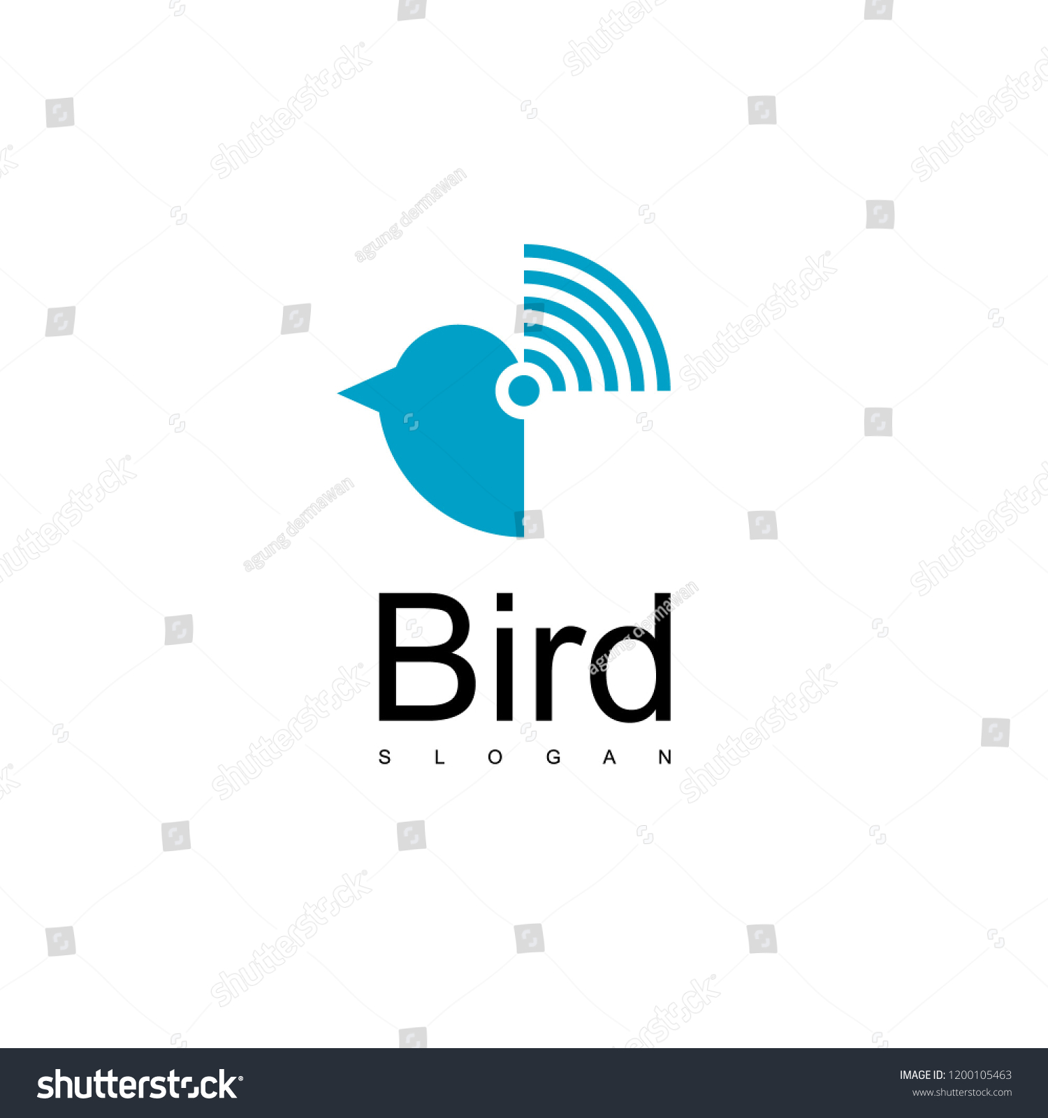 Bird Connection Wireless Logo Design Vector Stock Vector (Royalty Free ...