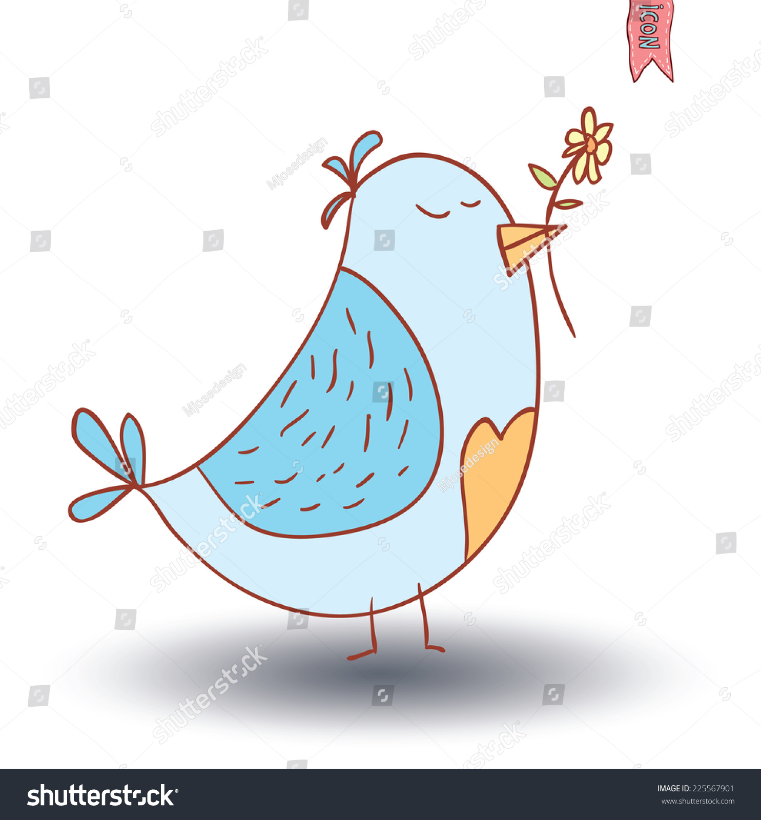 Bird Doodle Vector Illustration Stock Vector (Royalty Free) 225567901 ...