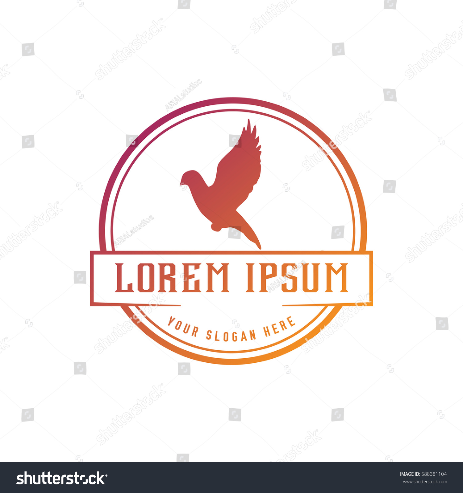 Bird Farm Logo Design Stock Vector (Royalty Free) 588381104