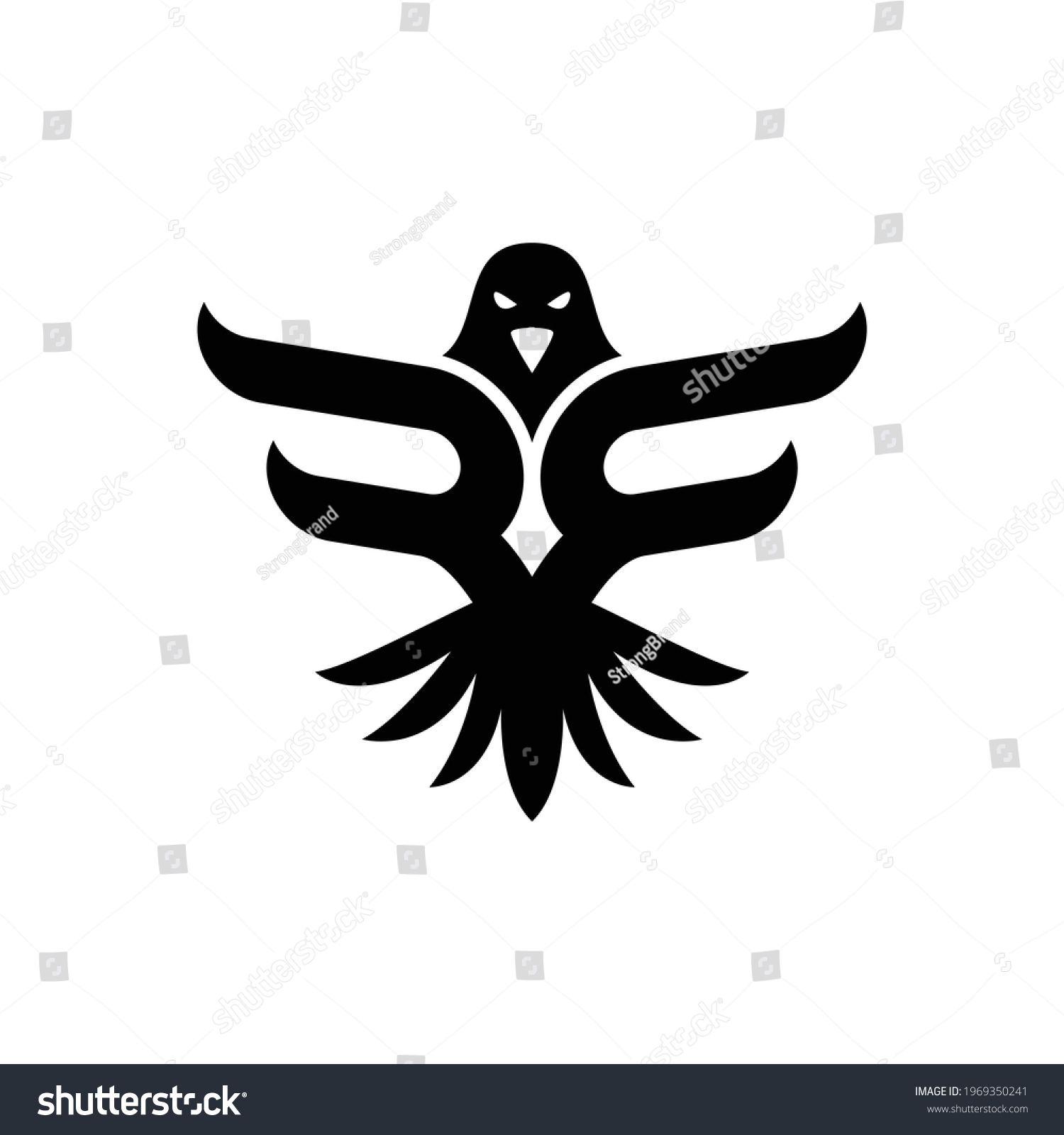 Bird Flying Vector Raven Logo Concept Stock Vector (Royalty Free ...