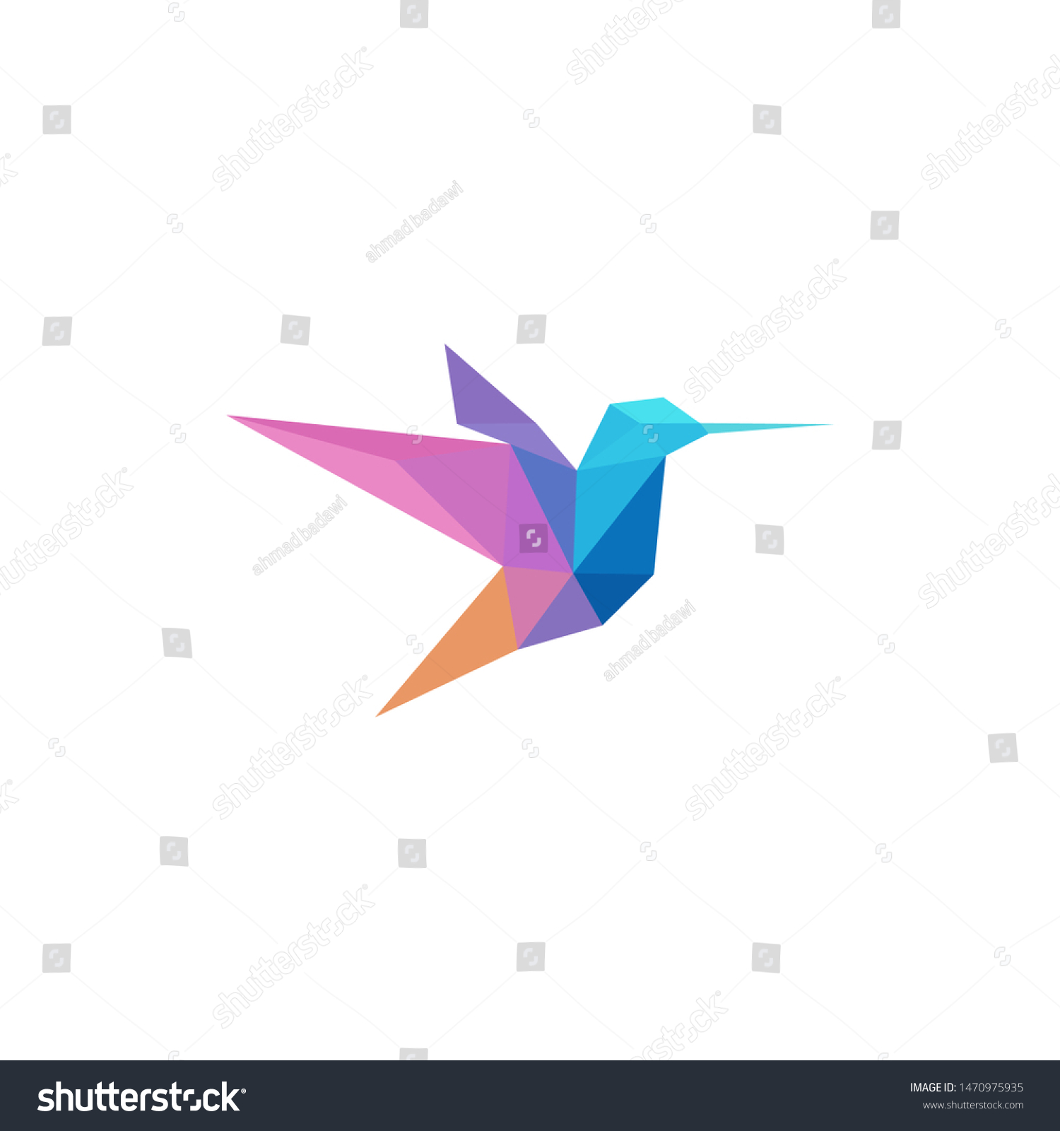 Bird Geometric Color Full Logo Vector Stock Vector (Royalty Free ...
