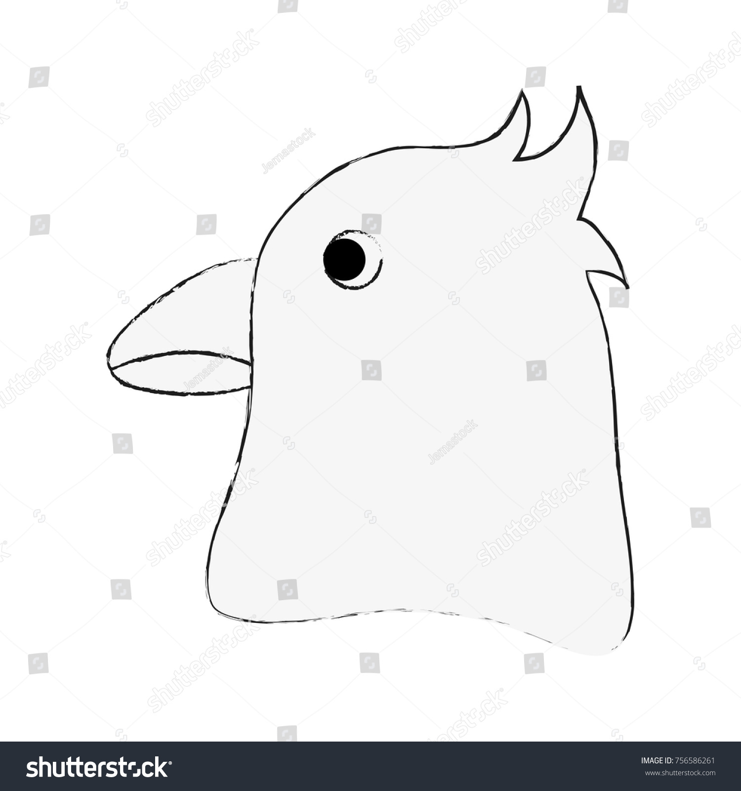 Bird Head Cartoon Stock Vector (Royalty Free) 756586261