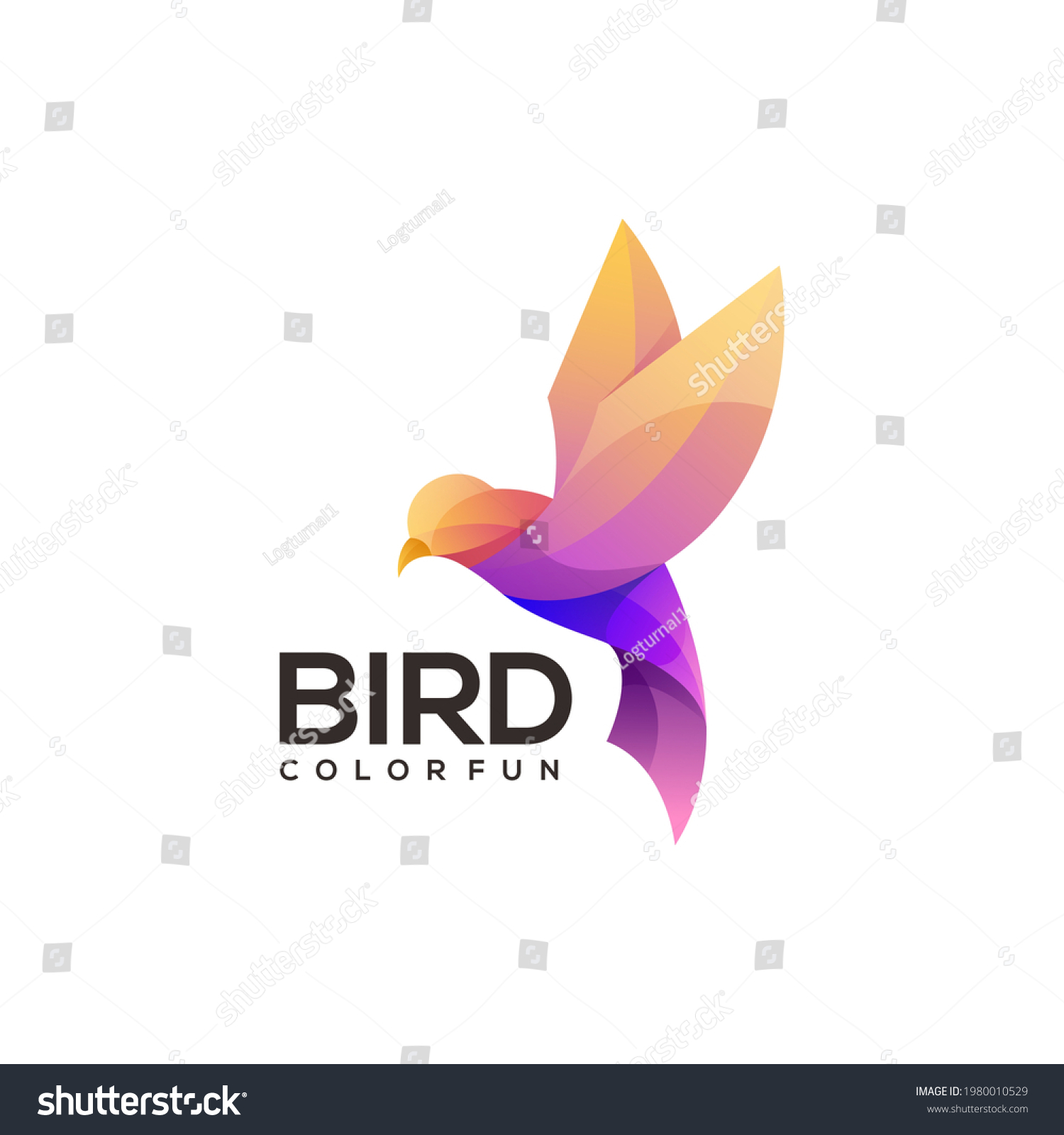 Bird Logo Colorful Design Vector Stock Vector (Royalty Free) 1980010529 ...