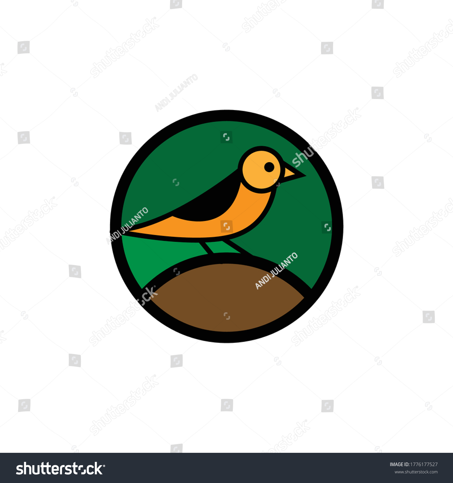 Bird Logo Icon Circle Shape Stock Vector (Royalty Free) 1776177527