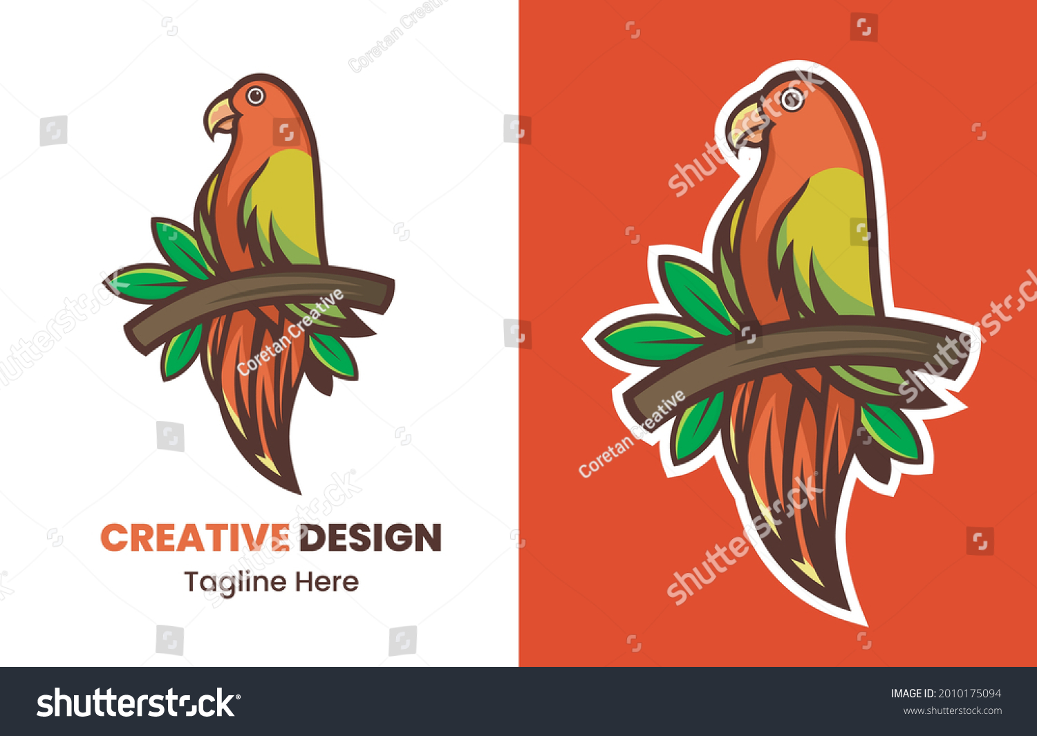 Bird Mascot Logo Design Vector Stock Vector (Royalty Free) 2010175094