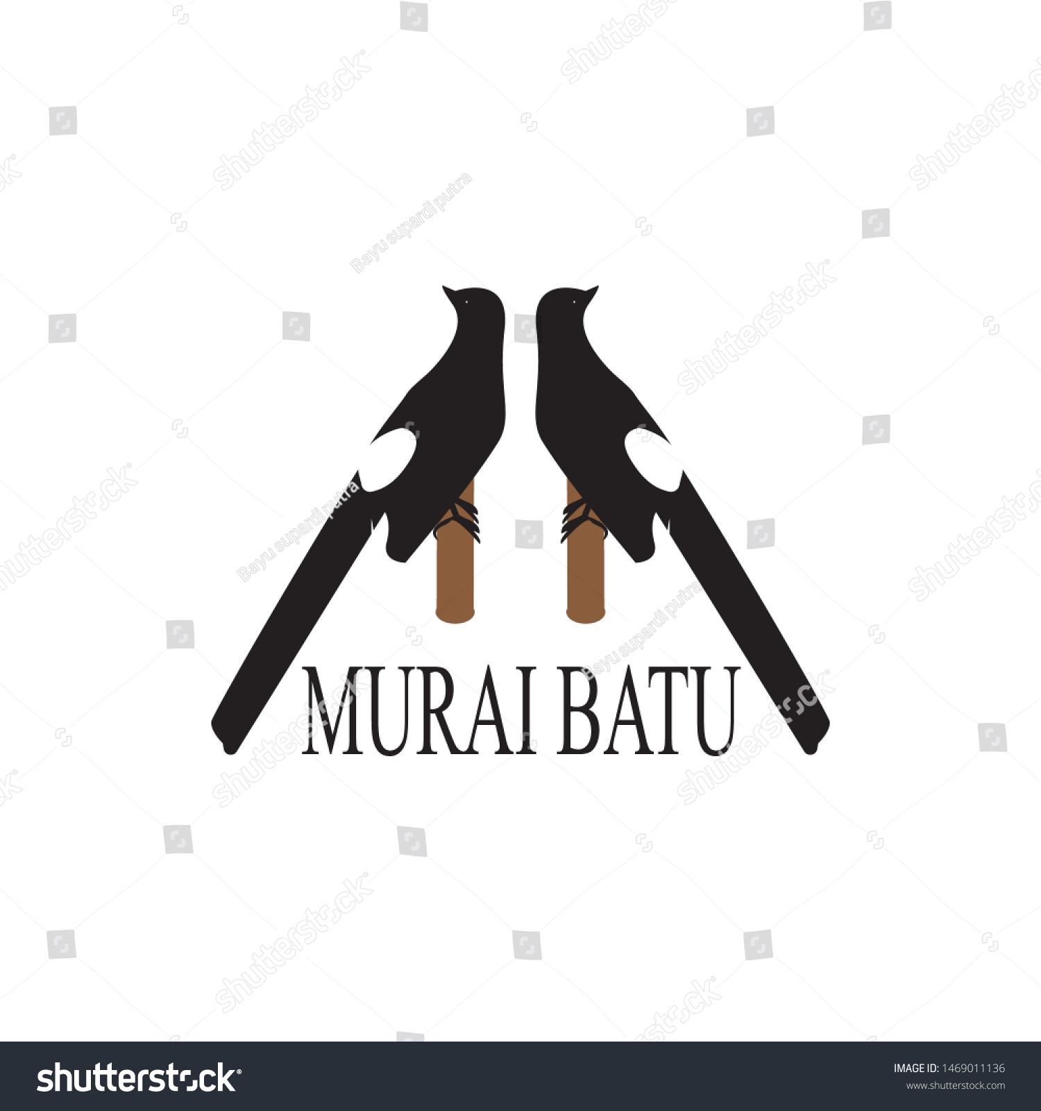 Bird Murai Stone Illustration Vector: vector de stock (libre de ...