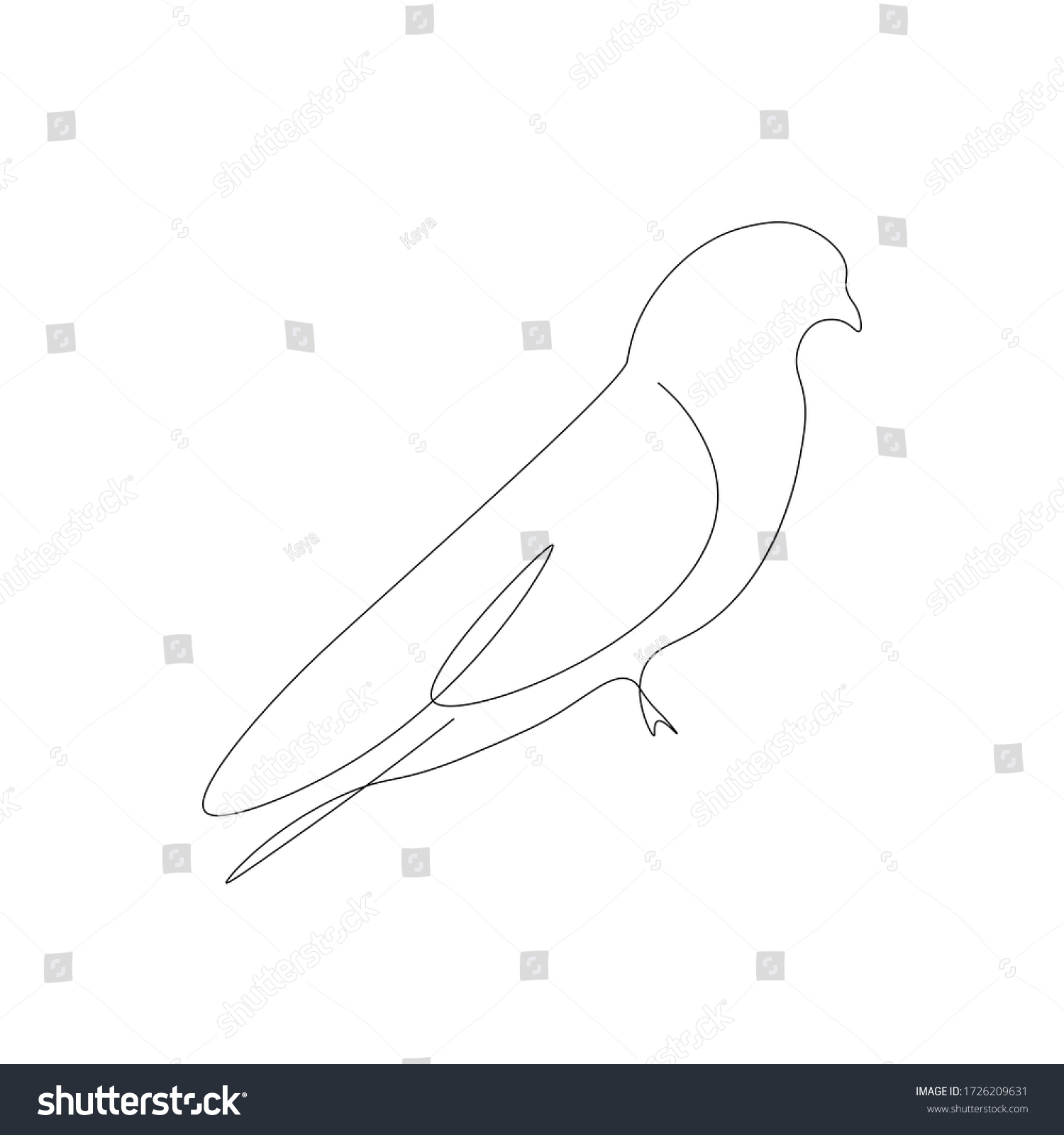 Bird One Line Drawing Vector Illustration Stock Vector (Royalty Free ...