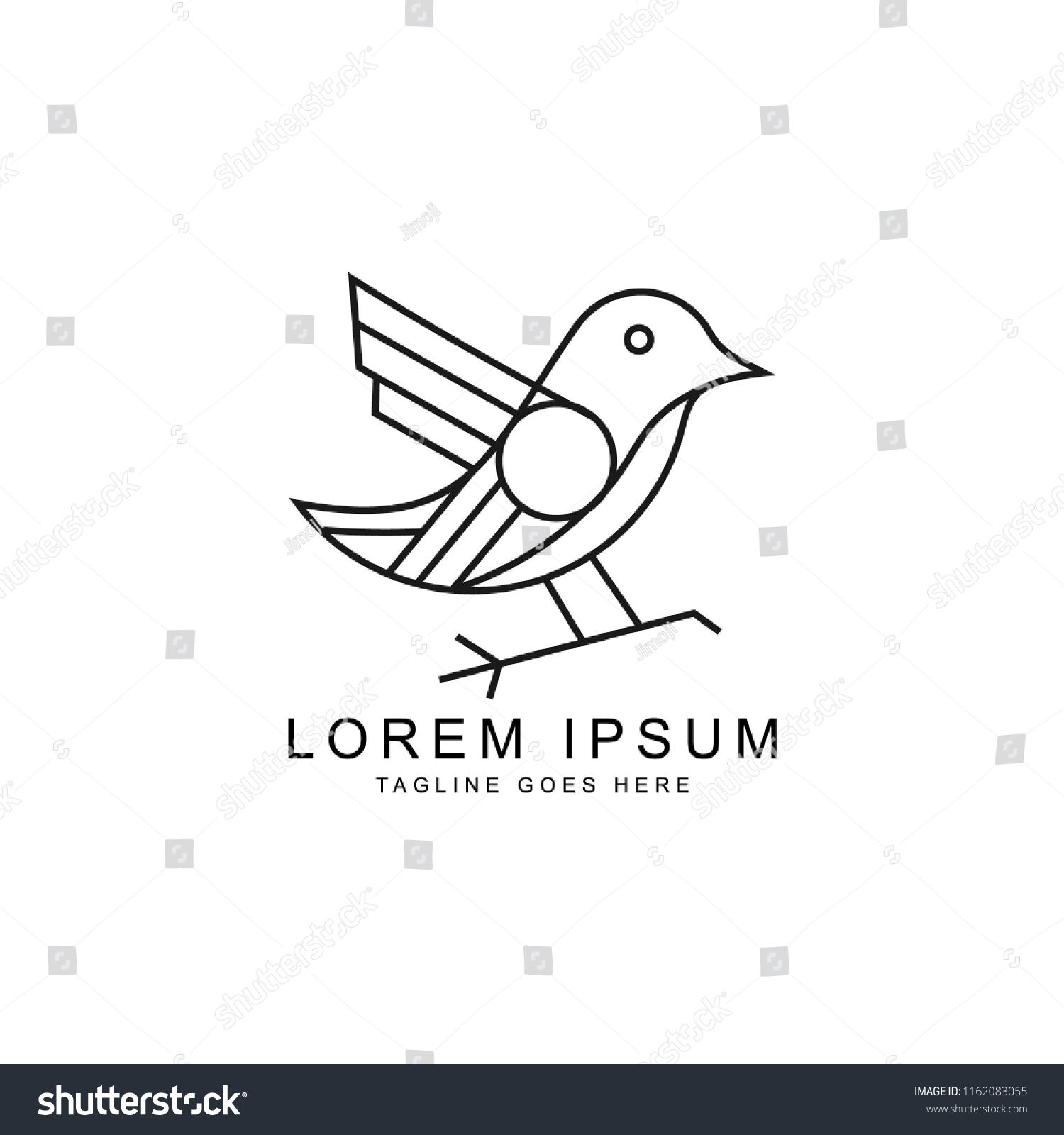 Bird Outline Logo Template Stock Vector (Royalty Free) 1162083055 ...