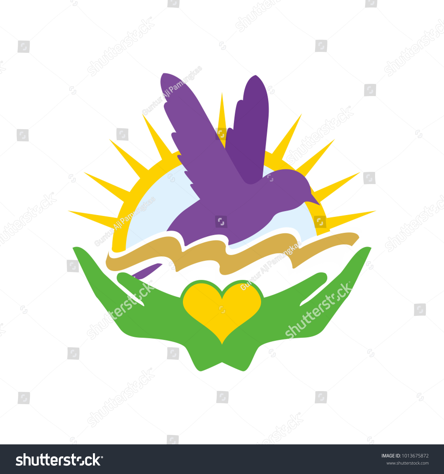 Bird Pray Hand Logo Vector Illustration Stock Vector (Royalty Free ...