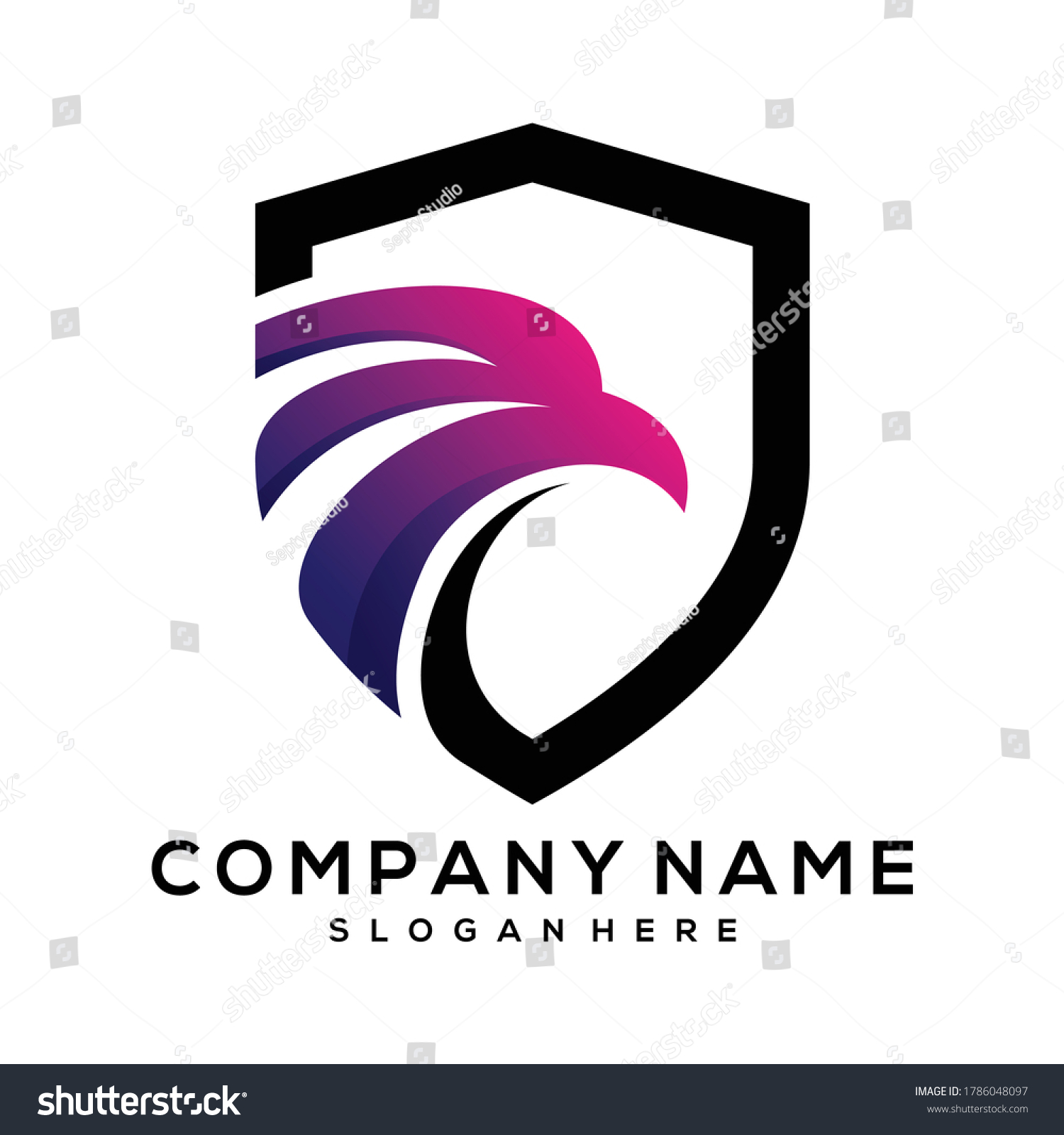 Bird Shield Vector Shield Bird Logo Stock Vector (Royalty Free) 1786048097