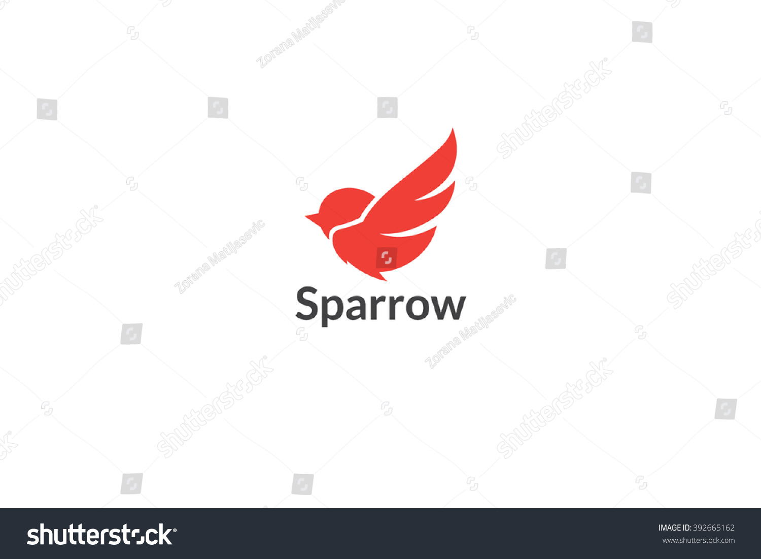 Bird Sparrow Stylized Vector Logo Stock Vector (Royalty Free) 392665162 ...