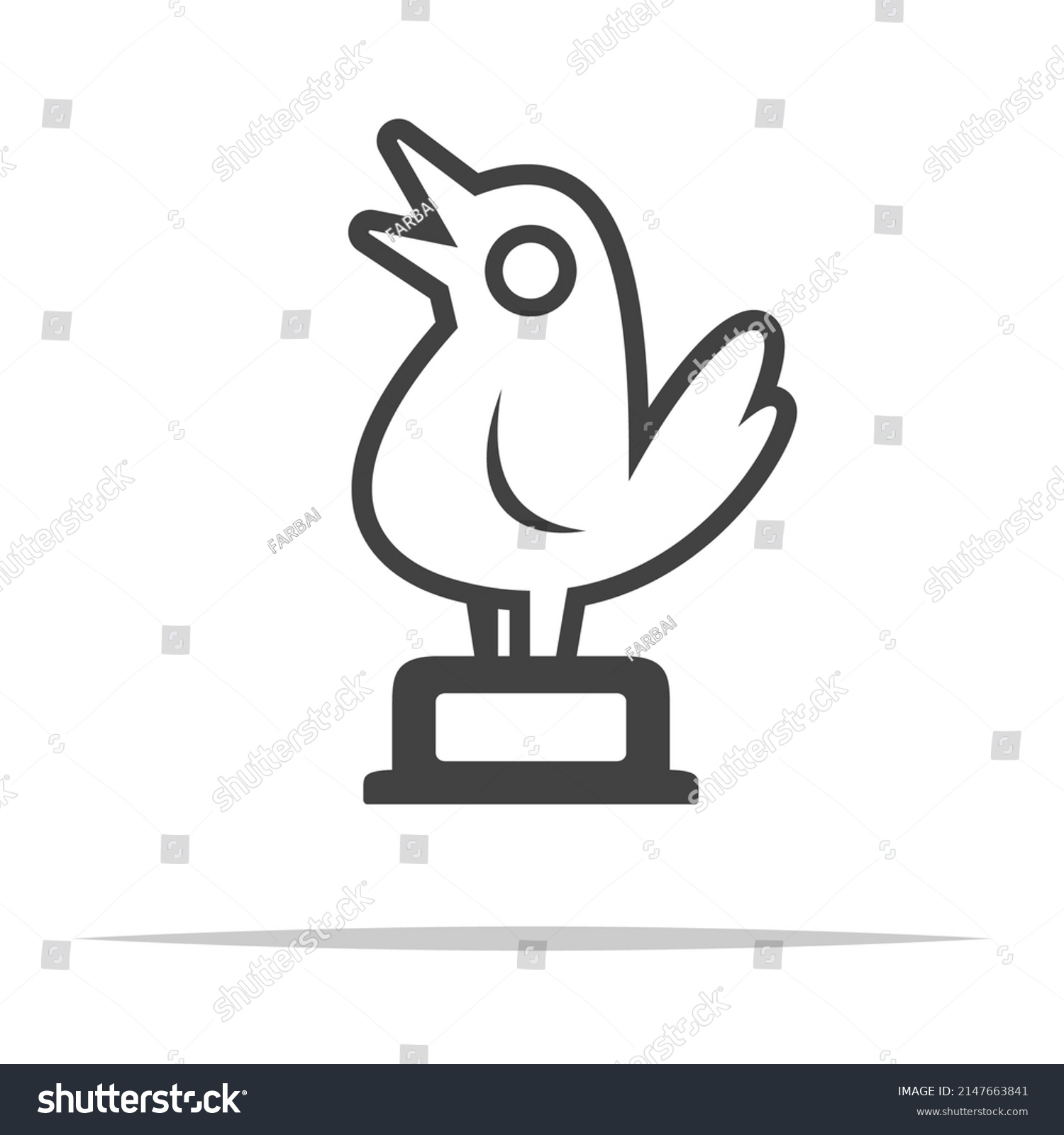 Bird Trophy Icon Transparent Vector Isolated Stock Vector (Royalty Free ...