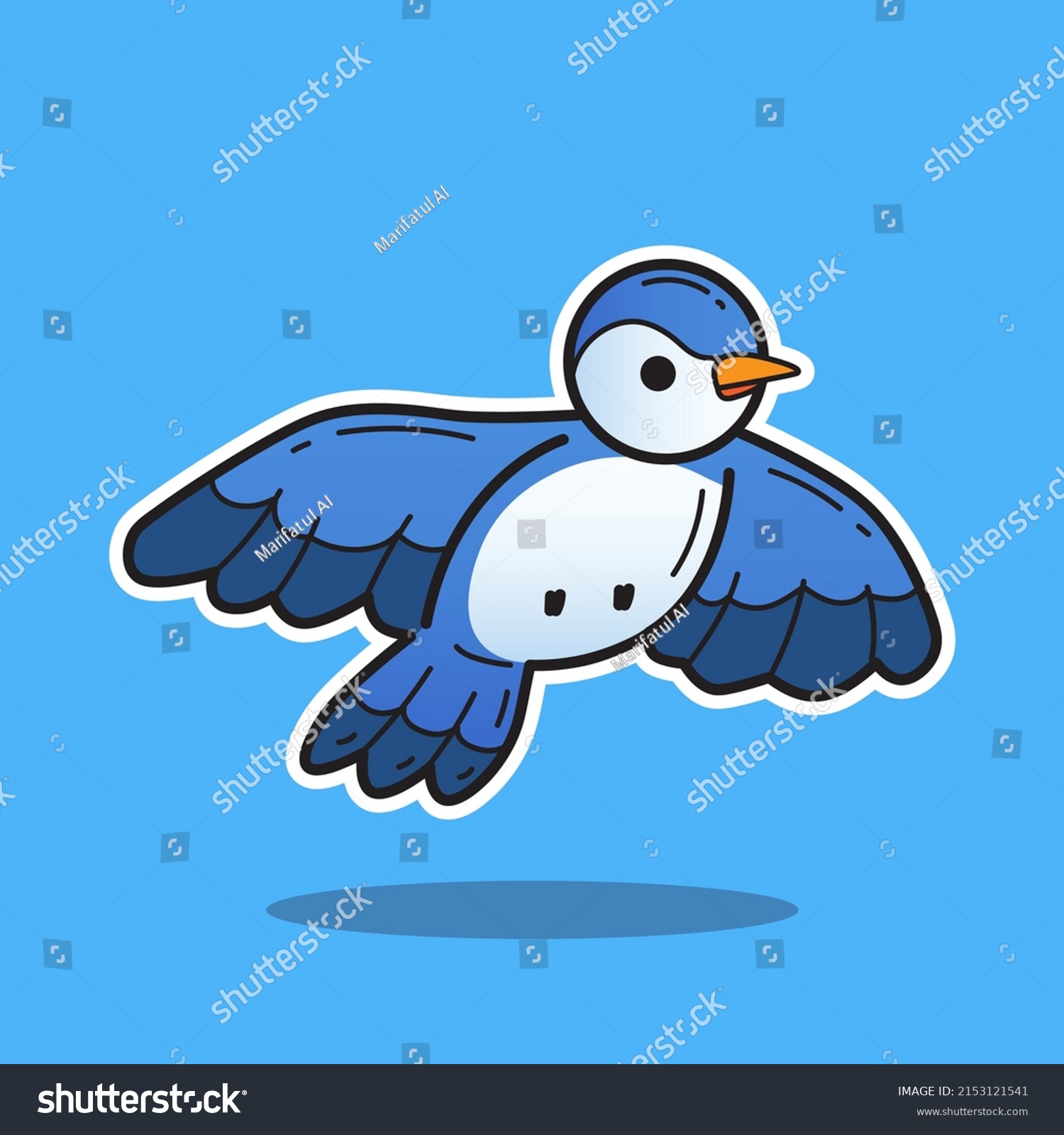 Bird Vector Cartoon Illustration Stock Vector (Royalty Free) 2153121541 ...
