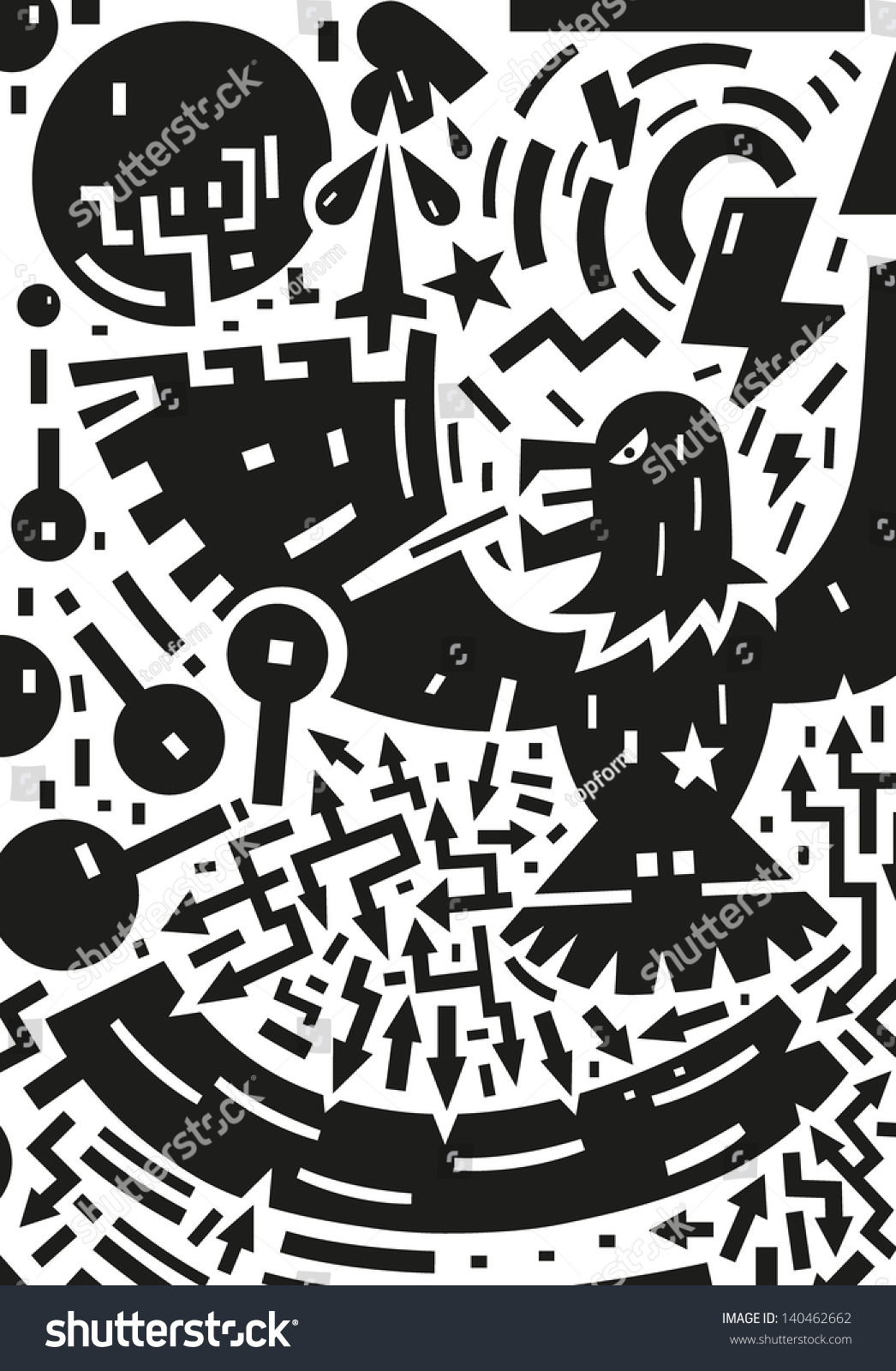 Bird War Abstract Vector Illustration Stock Vector (Royalty Free) 140462662