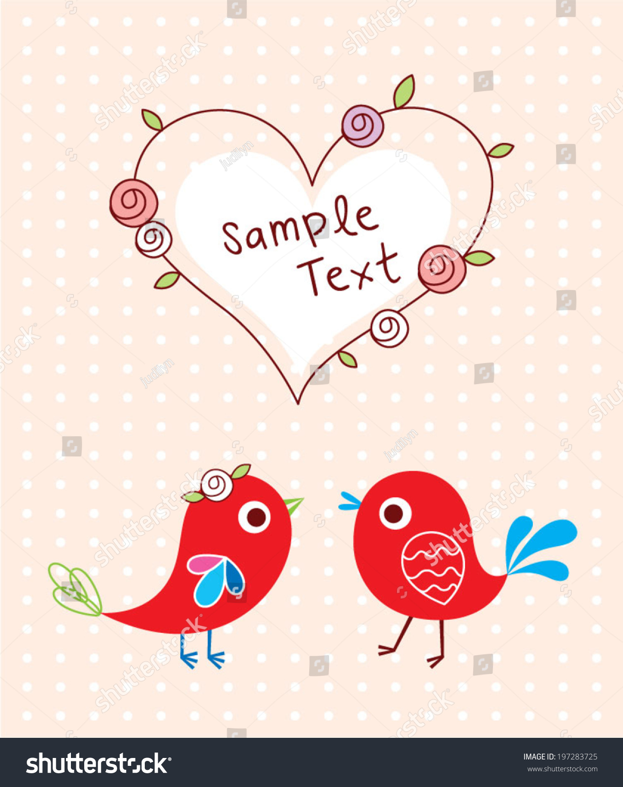 Bird Wedding Couple Stock Vector (Royalty Free) 197283725 | Shutterstock