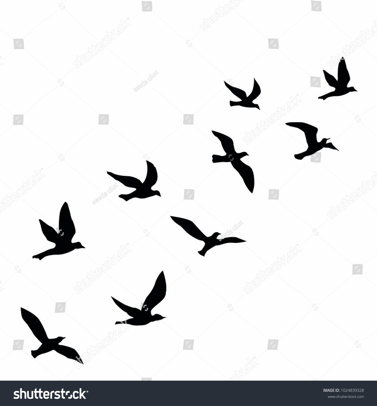 Birds Fly Away Vector Stock Vector (Royalty Free) 1024839328 - Shutterstock